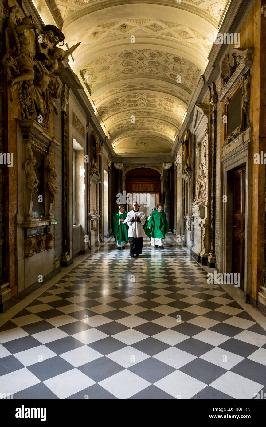 Vatican, November 19, 2017: Procession of priests approaching in ...