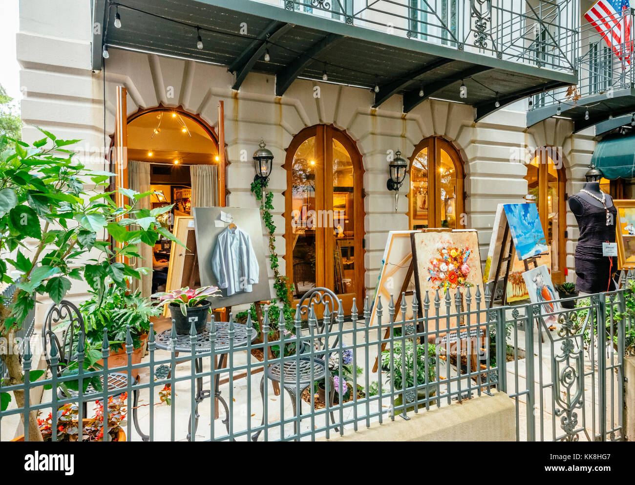 Sidewalk boutique and art gallery with outside display in Seaside ...