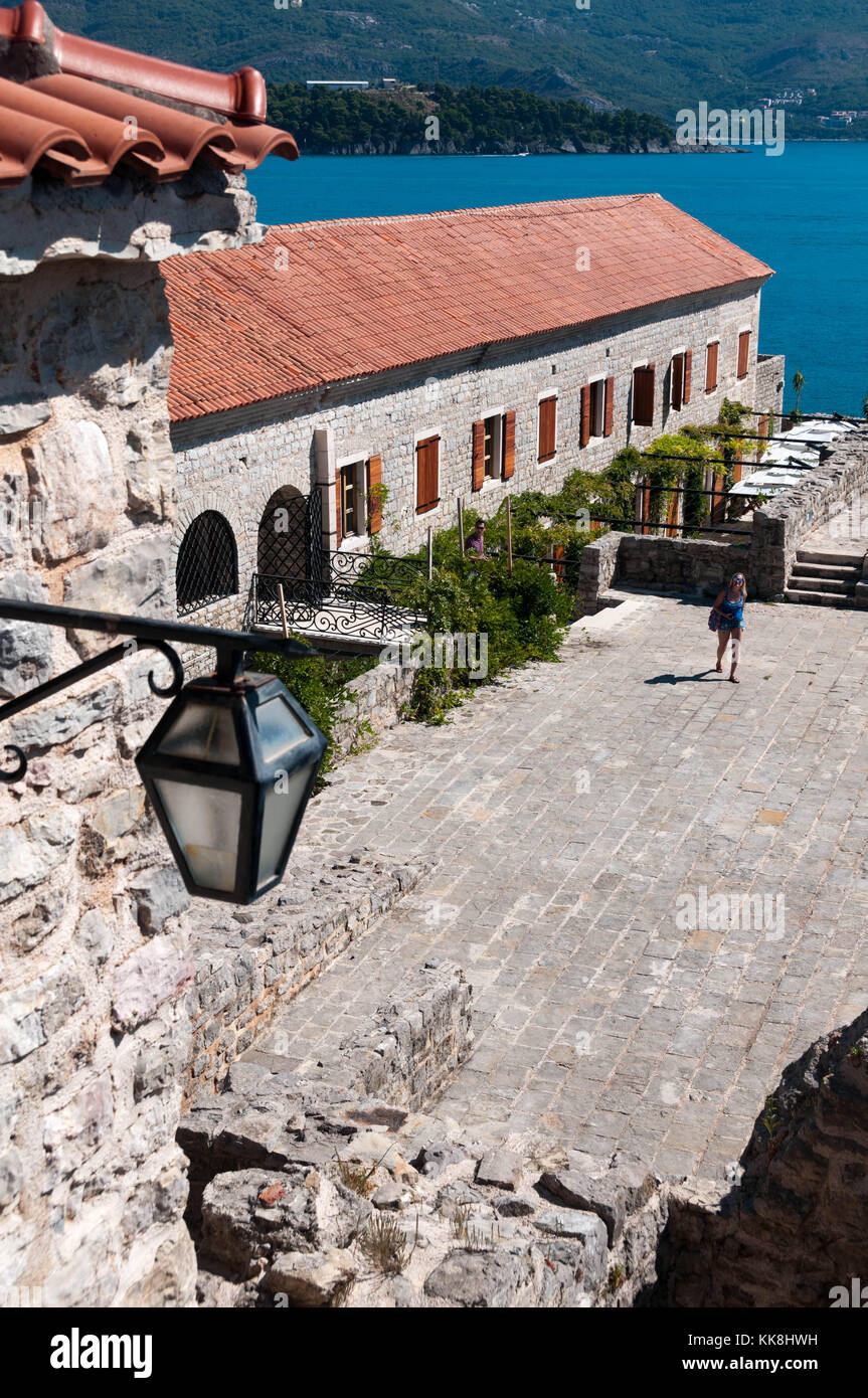 Budva Citadel across the walls Stock Photo - Alamy