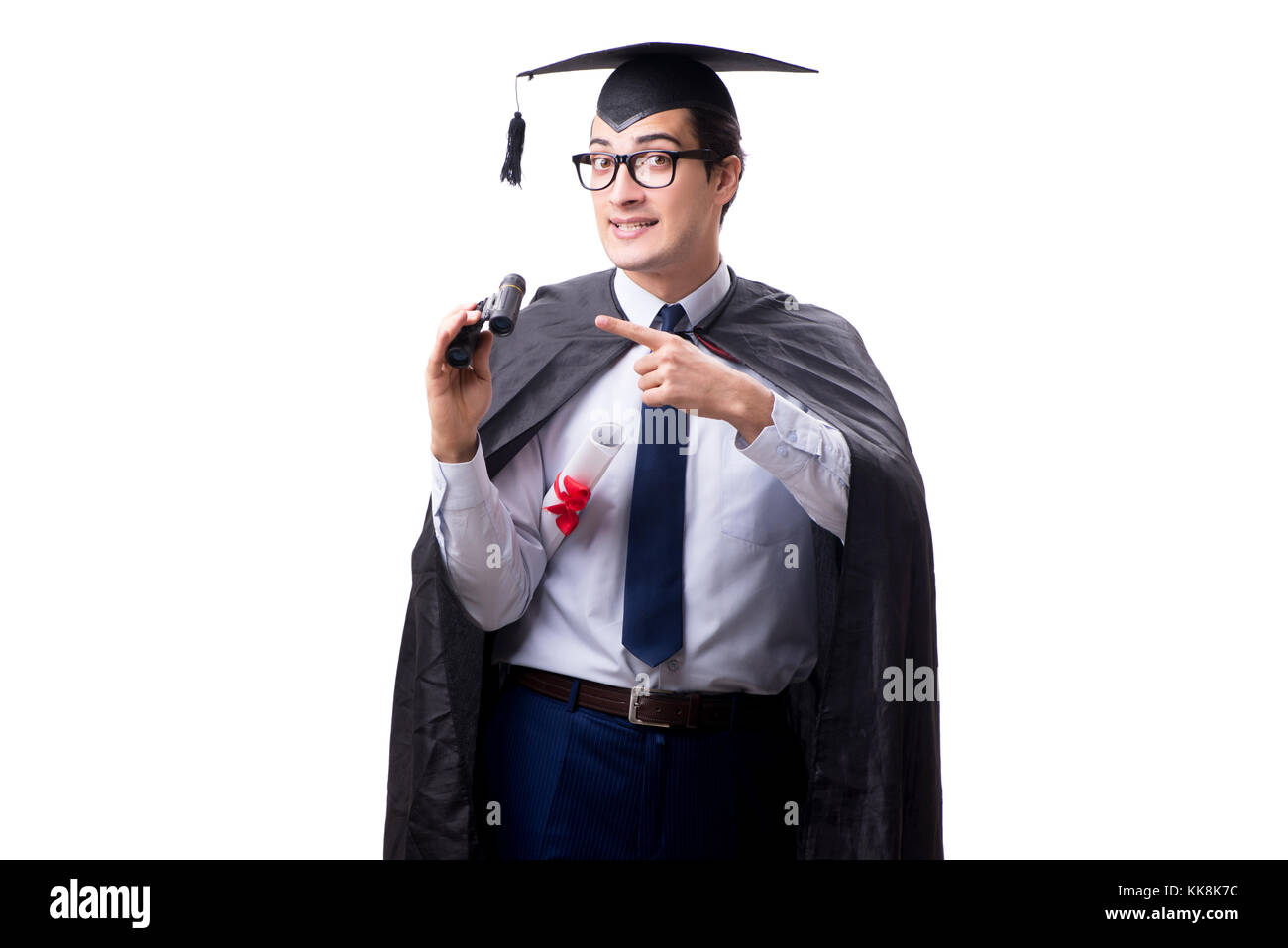Student graduate isolated on white background Stock Photo - Alamy