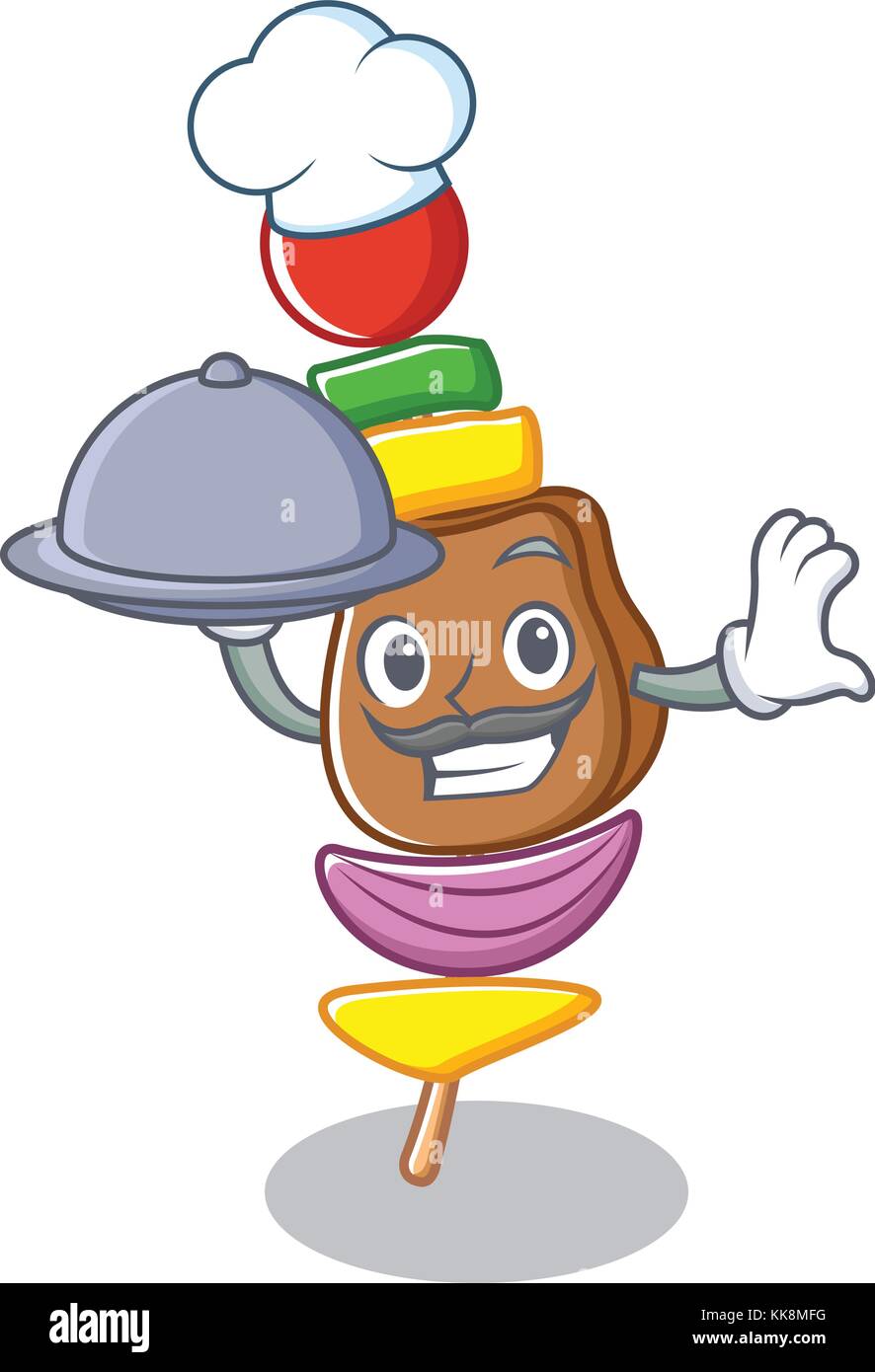 Chef with food barbecue character cartoon style Stock Vector Image ...