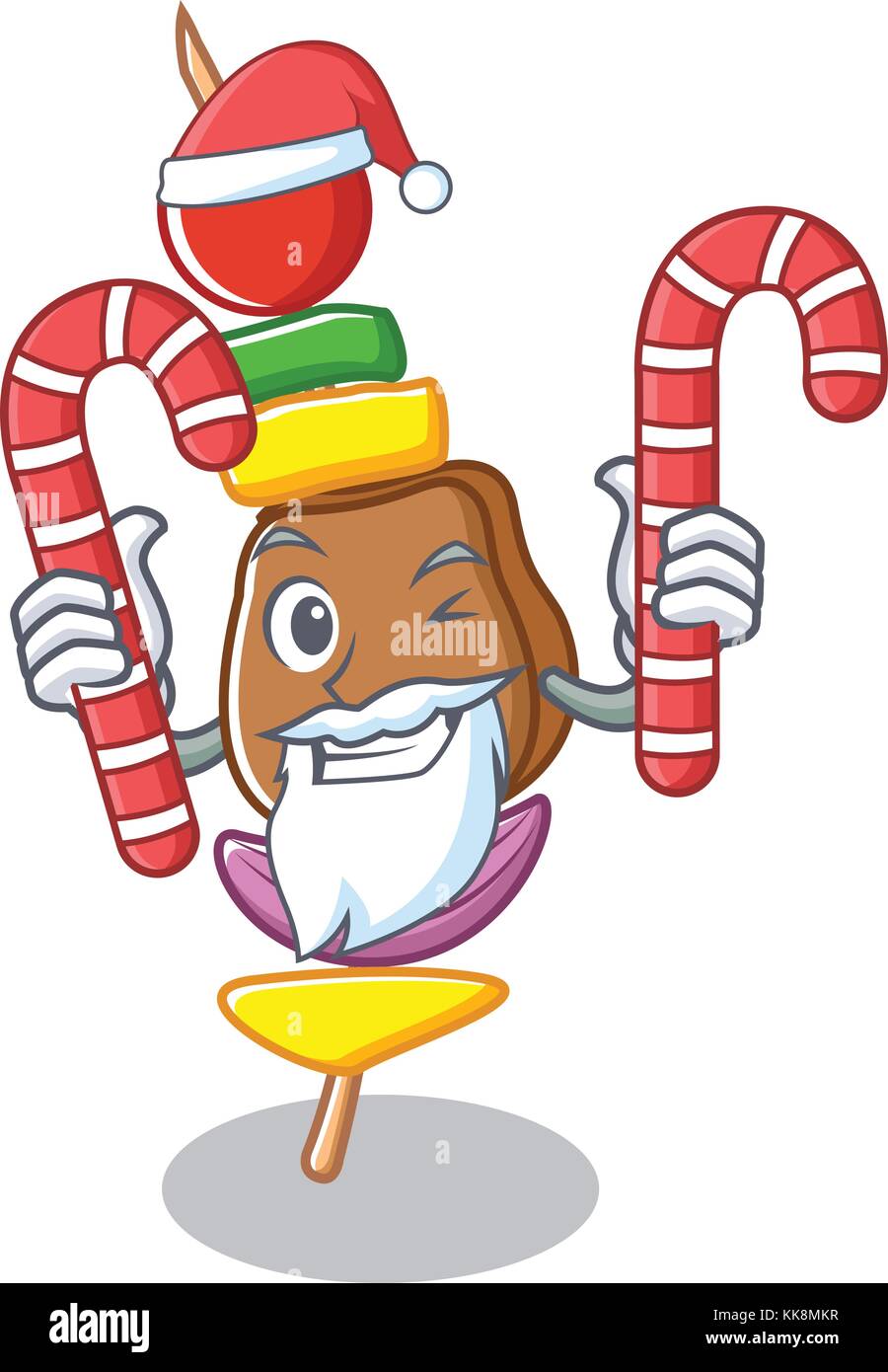 Santa with candy barbecue character cartoon style Stock Vector Image ...