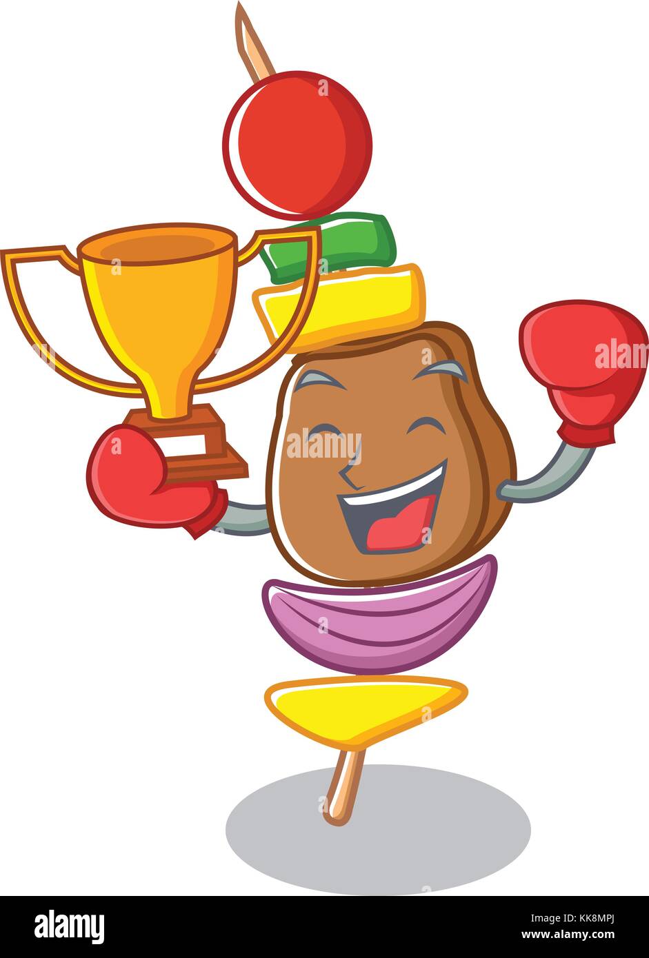 Winner boxing barbecue character cartoon style Stock Vector Image & Art ...