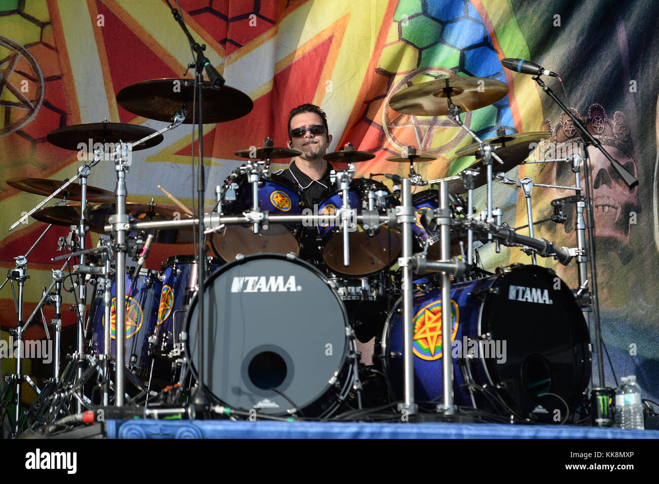 FORT MYERS, FL - APRIL 30: Charlie Benante of Anthrax performs during ...