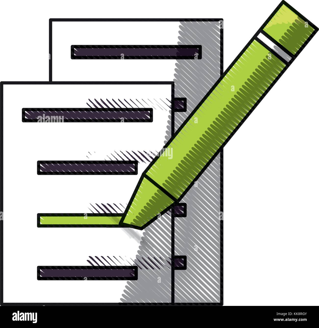 document pages and marker icon Stock Vector Image & Art - Alamy