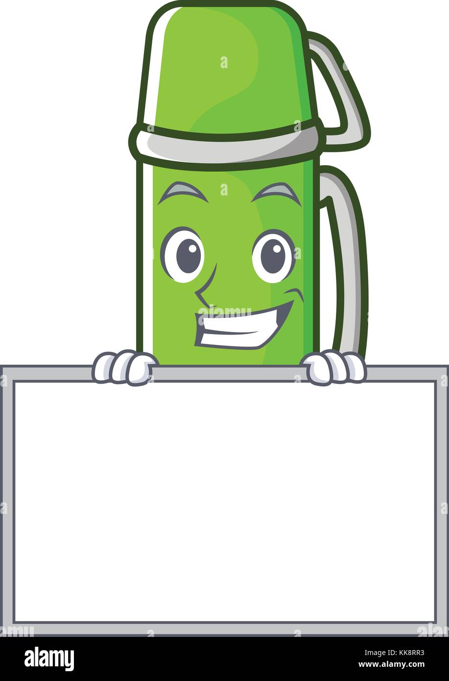 Grinning with board thermos character cartoon style Stock Vector Image ...