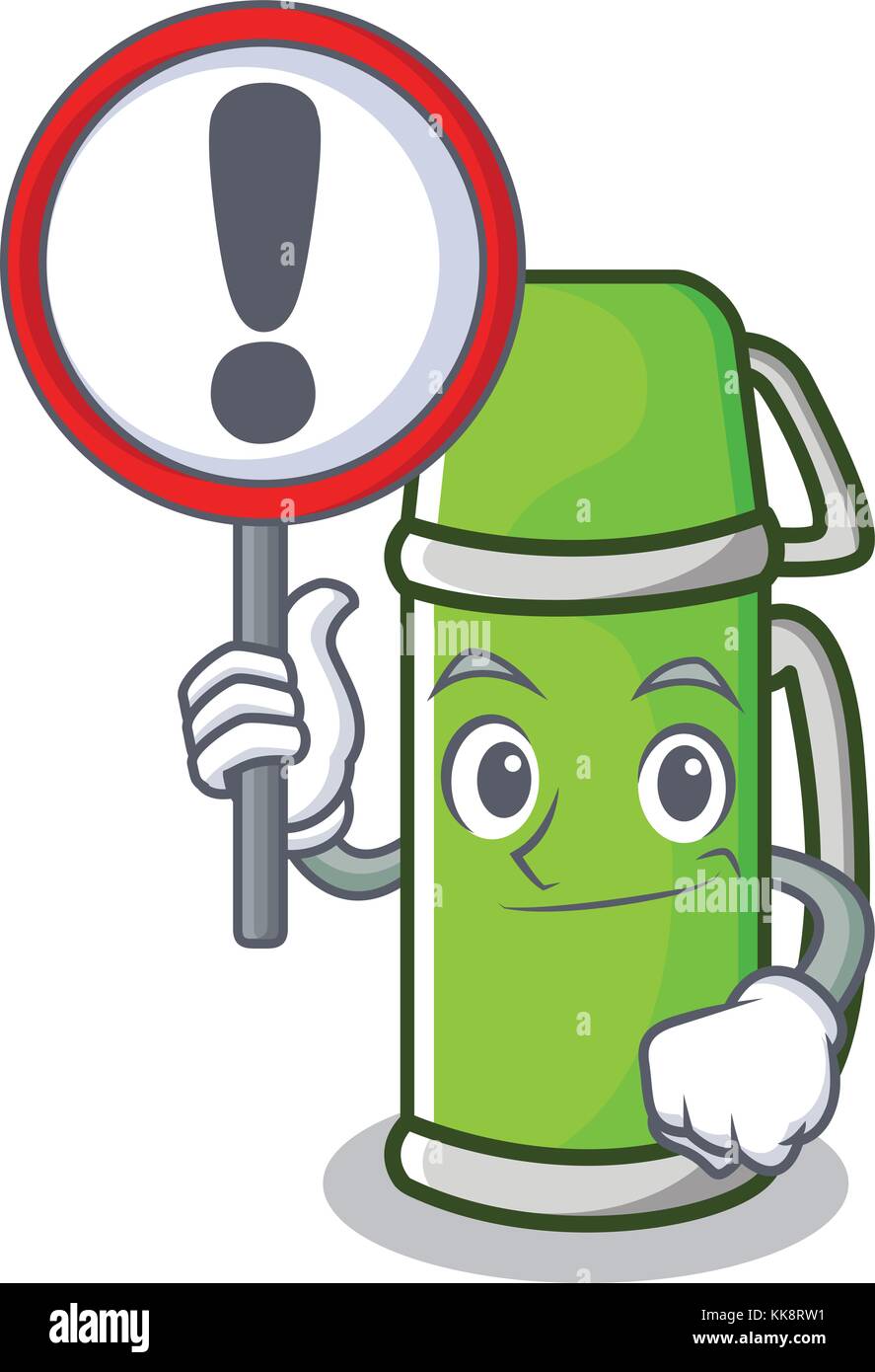 With sign thermos character cartoon style Stock Vector Image & Art - Alamy