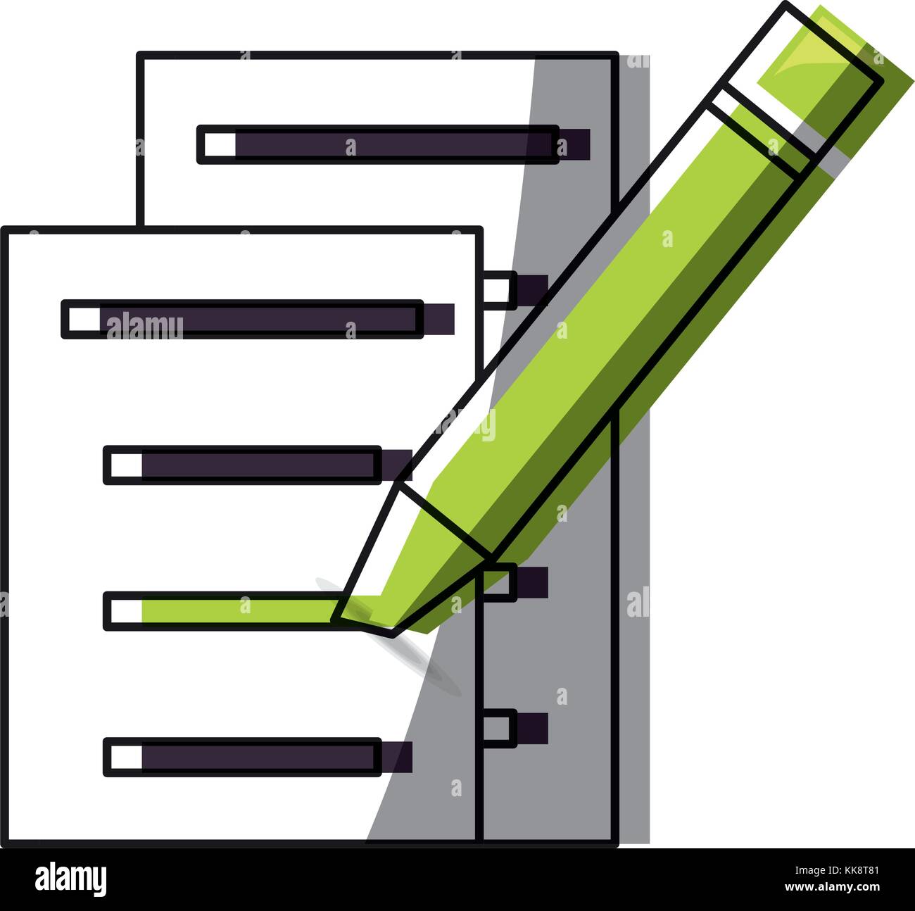 document pages and marker icon Stock Vector Image & Art - Alamy