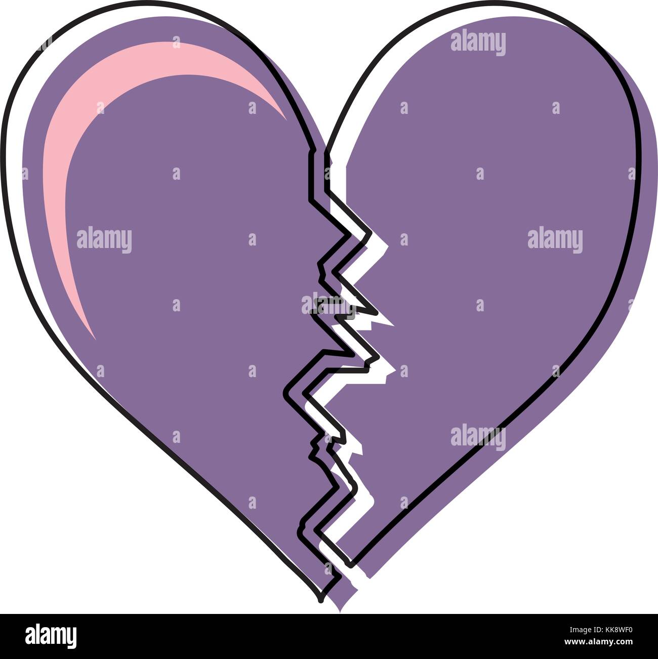 broken heart vector illustration Stock Vector Image & Art - Alamy