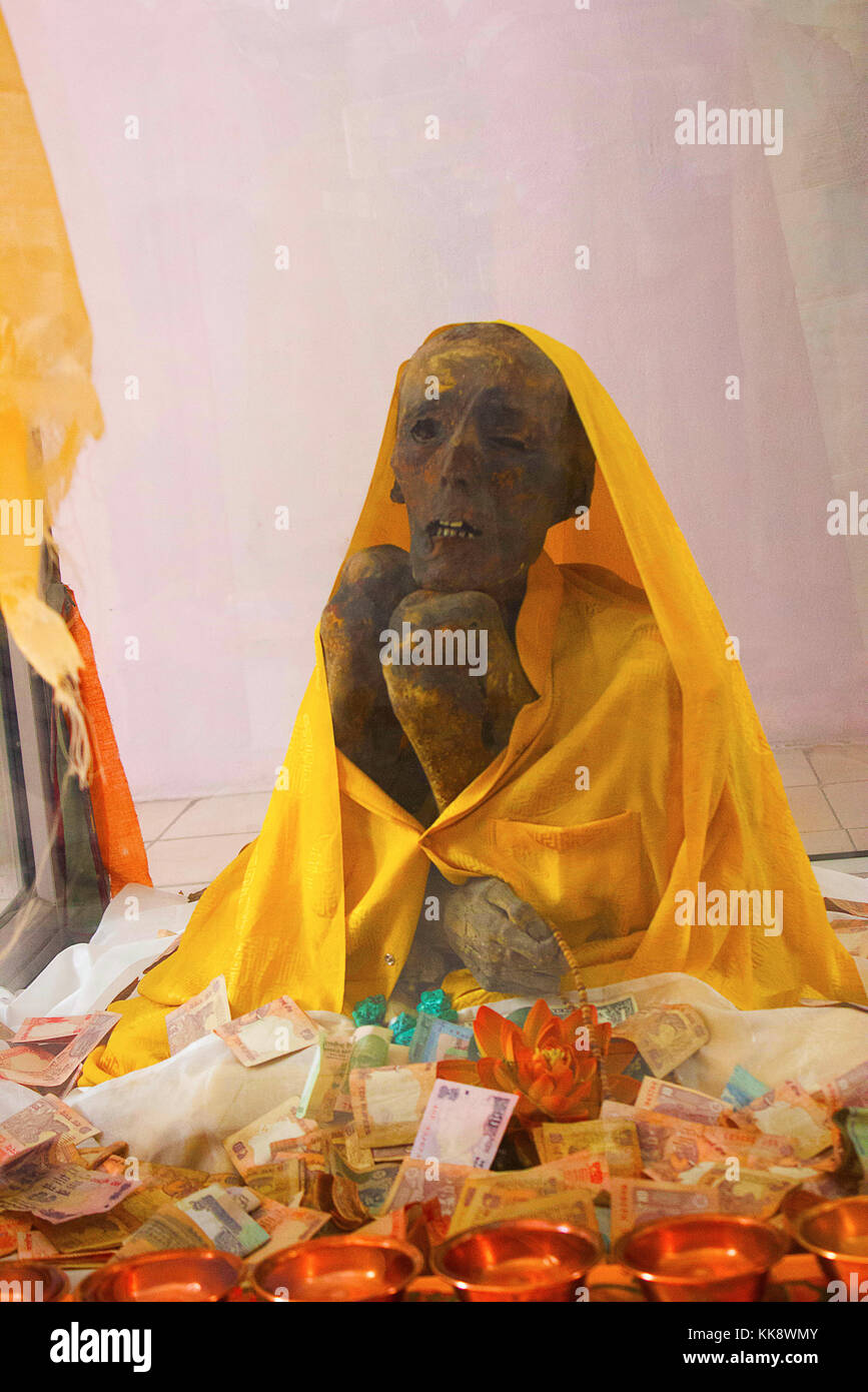 Lama Mummy 500 Year Old, at Gue, Kaza, near Kinnaur, Himachal Pradesh ...