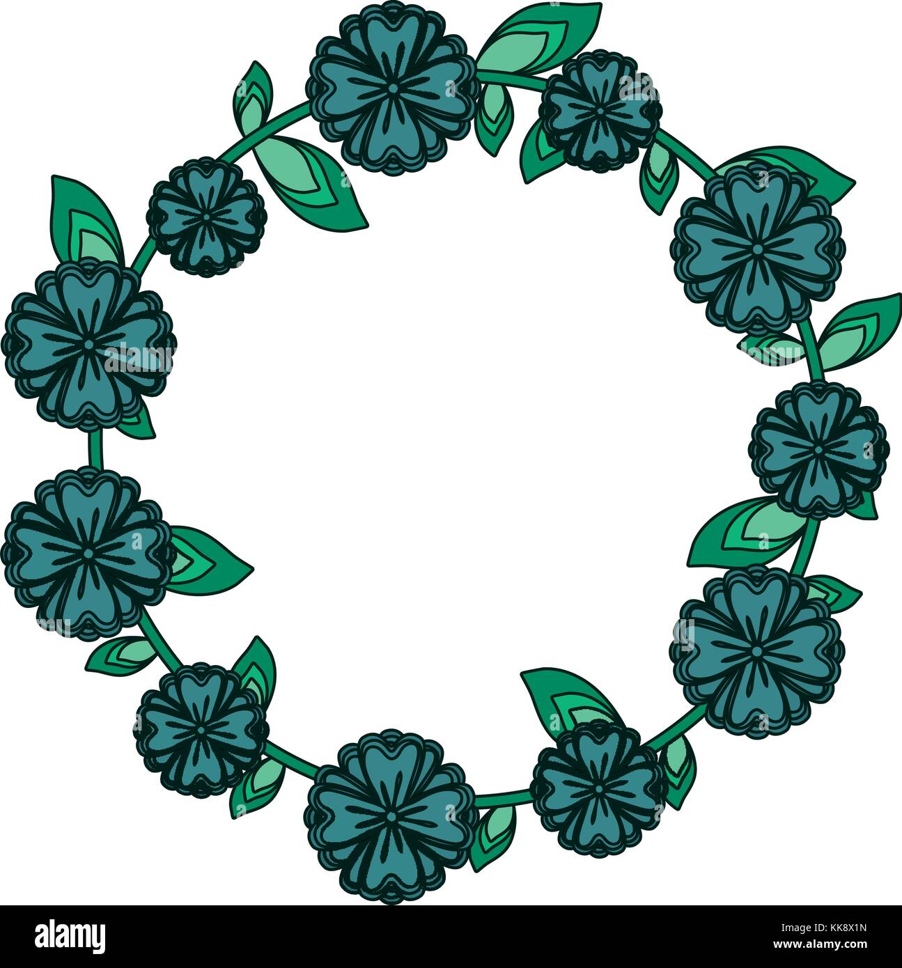 round frame flower vector illustration Stock Vector Image & Art - Alamy