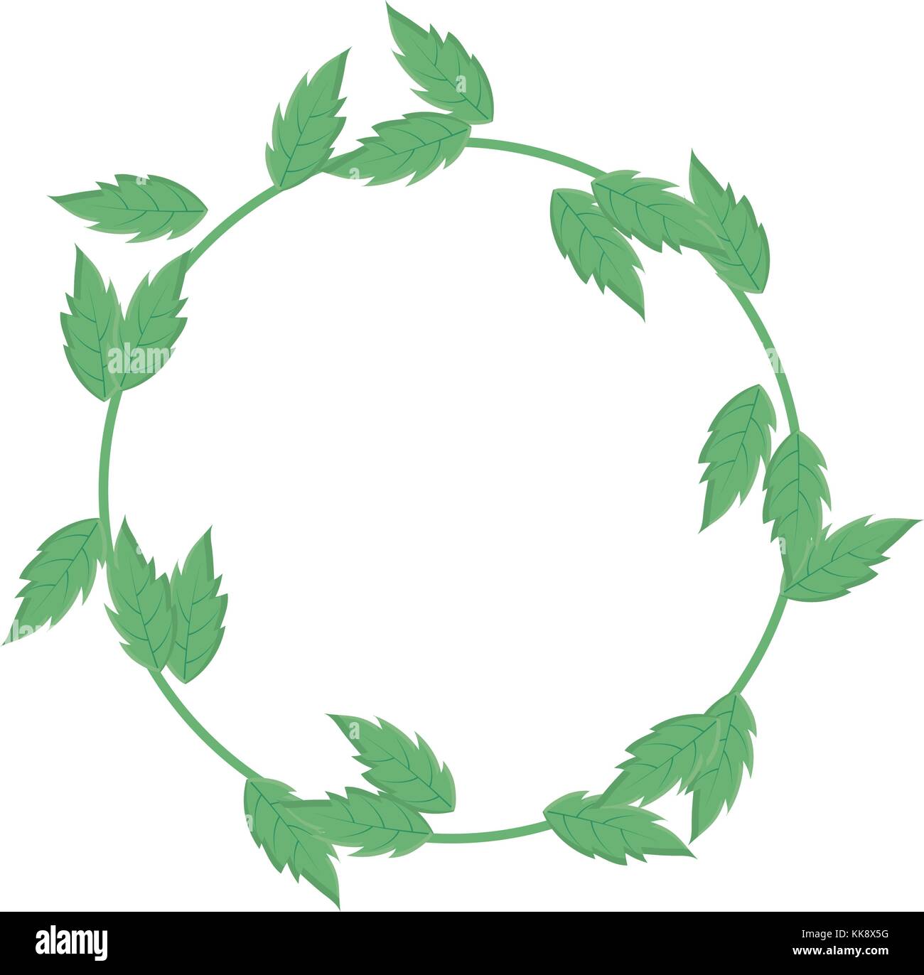 round frame leaves vector illustration Stock Vector Image & Art - Alamy
