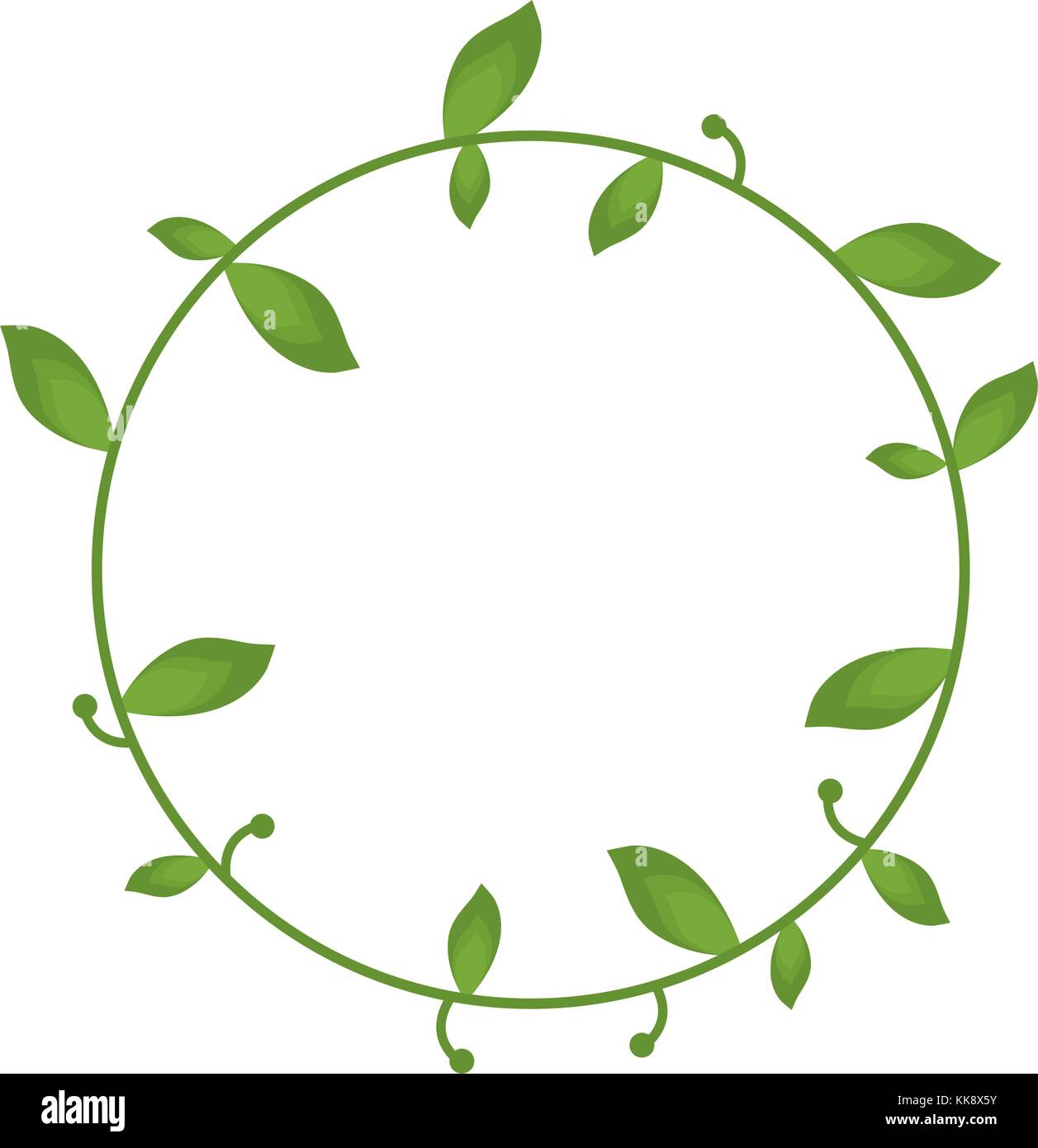 round frame leaves vector illustration Stock Vector Image & Art - Alamy