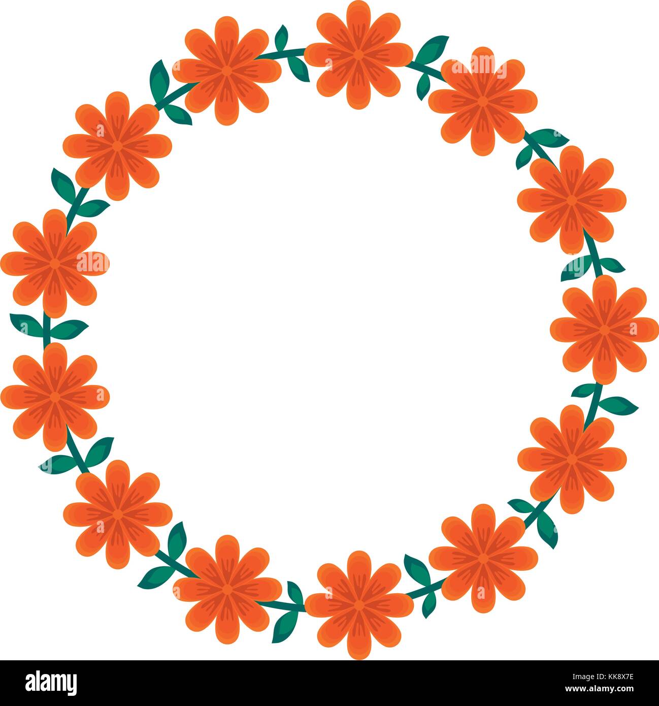 round frame flower vector illustration Stock Vector Image & Art - Alamy
