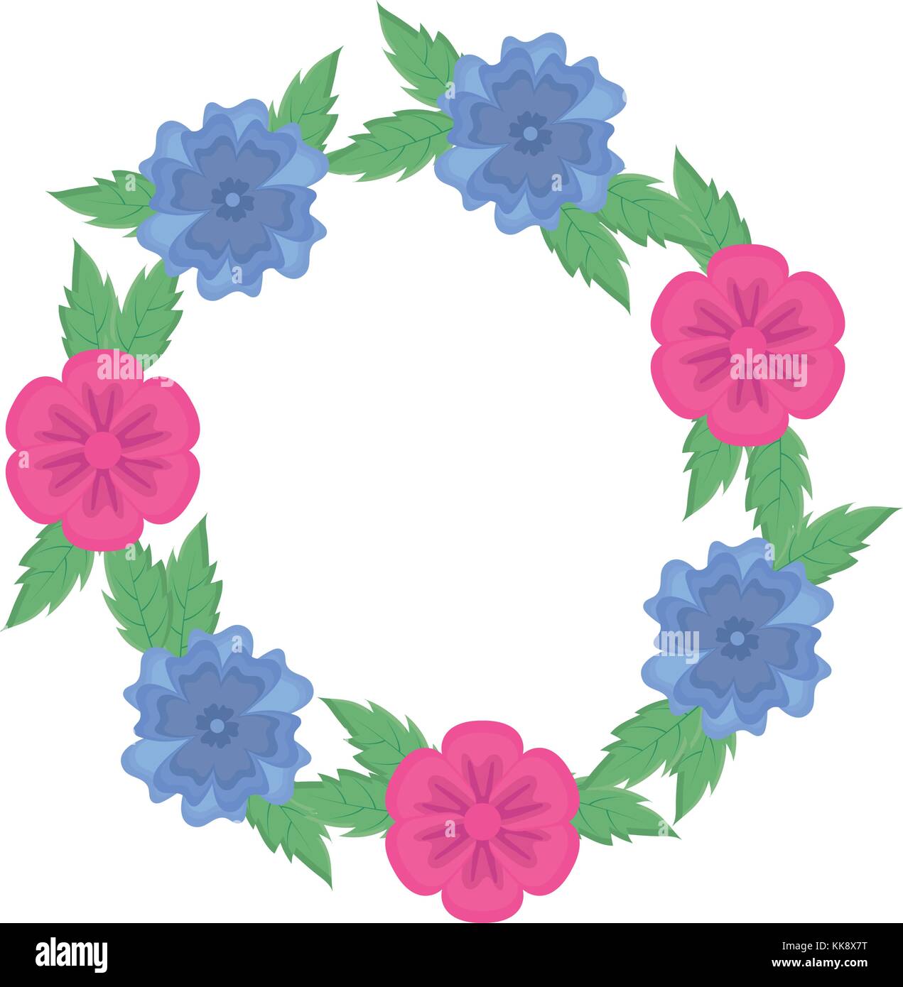 round frame flower vector illustration Stock Vector Image & Art - Alamy