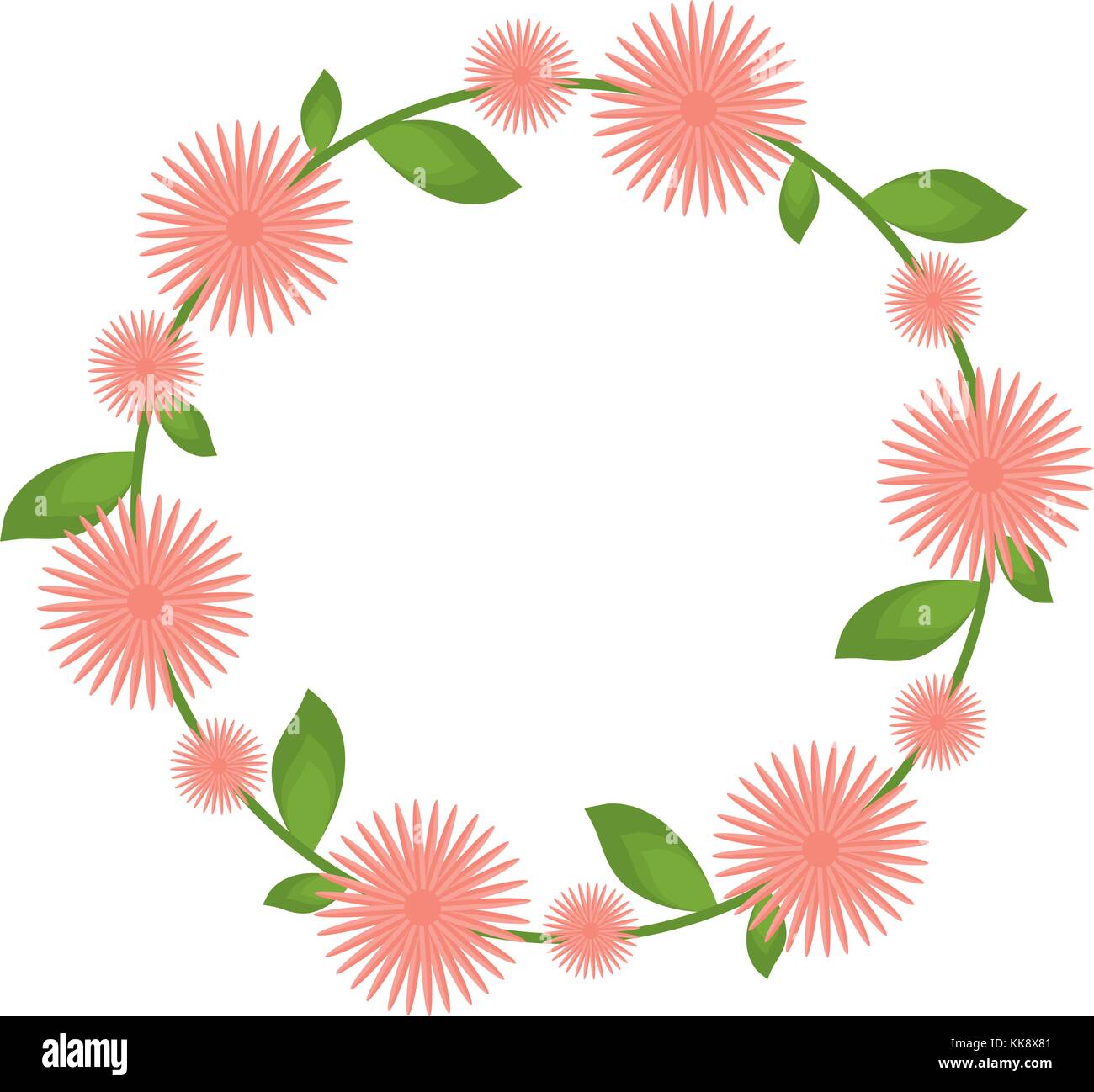round frame flower vector illustration Stock Vector Image & Art - Alamy