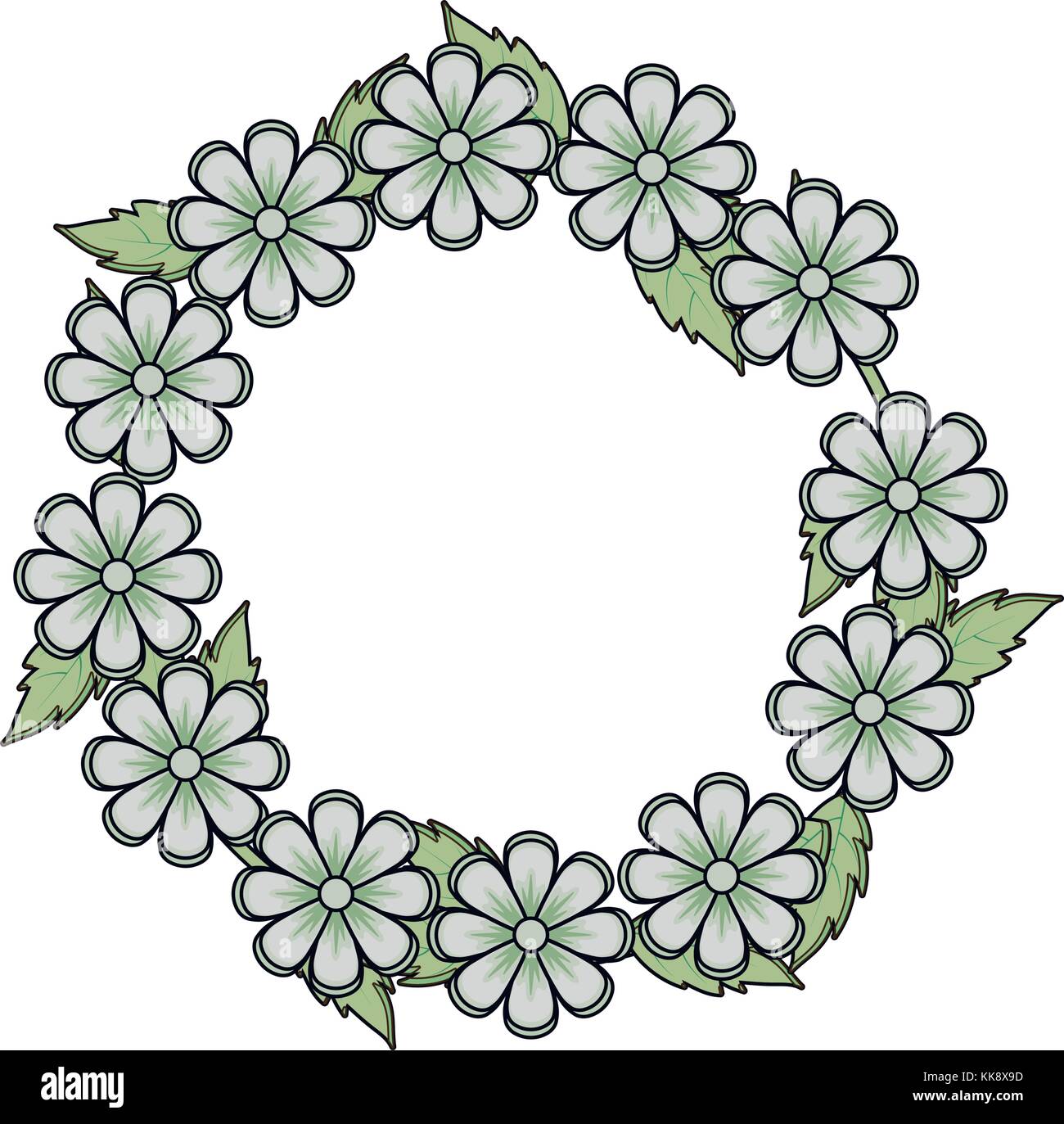 round frame flower vector illustration Stock Vector Image & Art - Alamy