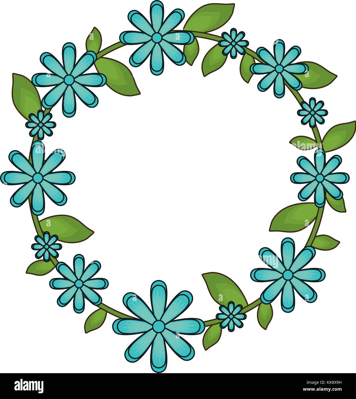 round frame flower vector illustration Stock Vector Image & Art - Alamy