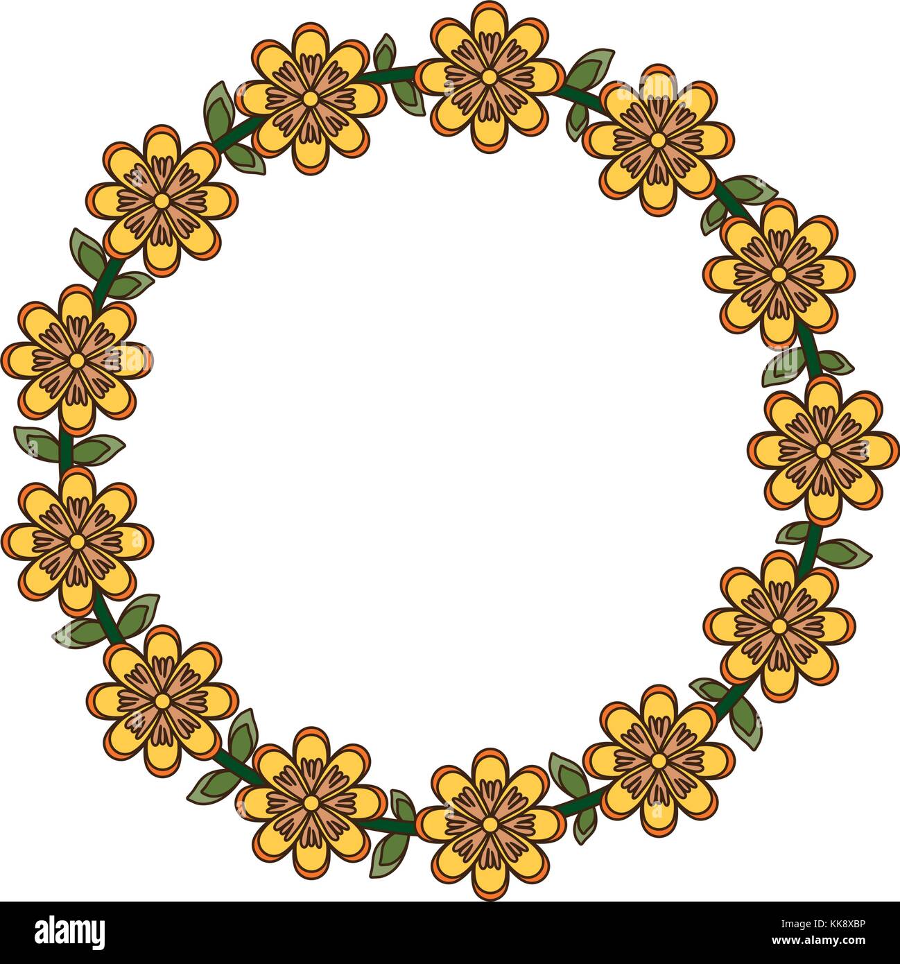 round frame flower vector illustration Stock Vector Image & Art - Alamy