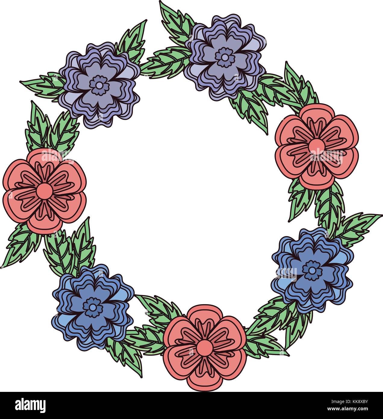 round frame flower vector illustration Stock Vector Image & Art - Alamy