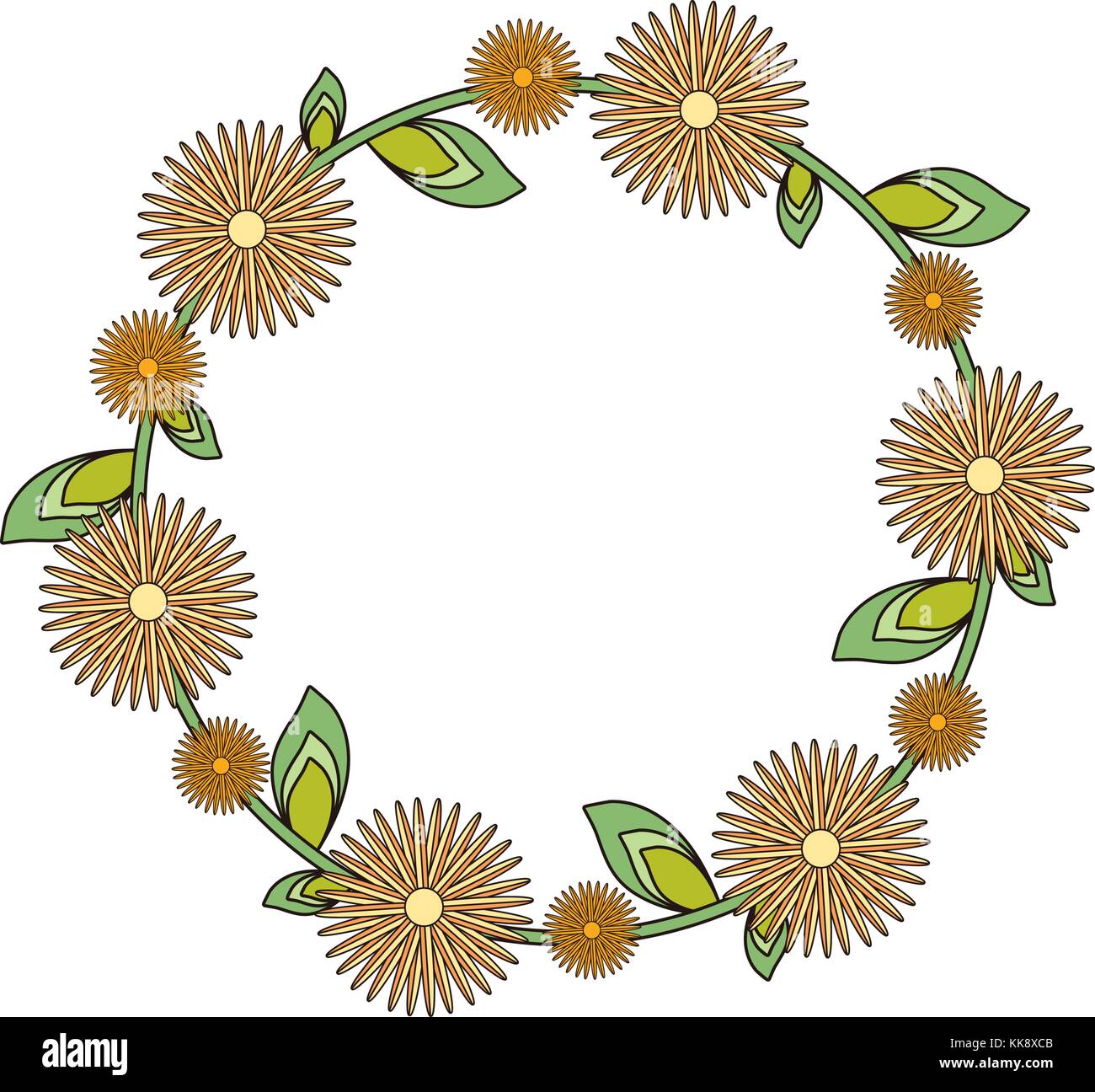 round frame flower vector illustration Stock Vector Image & Art - Alamy