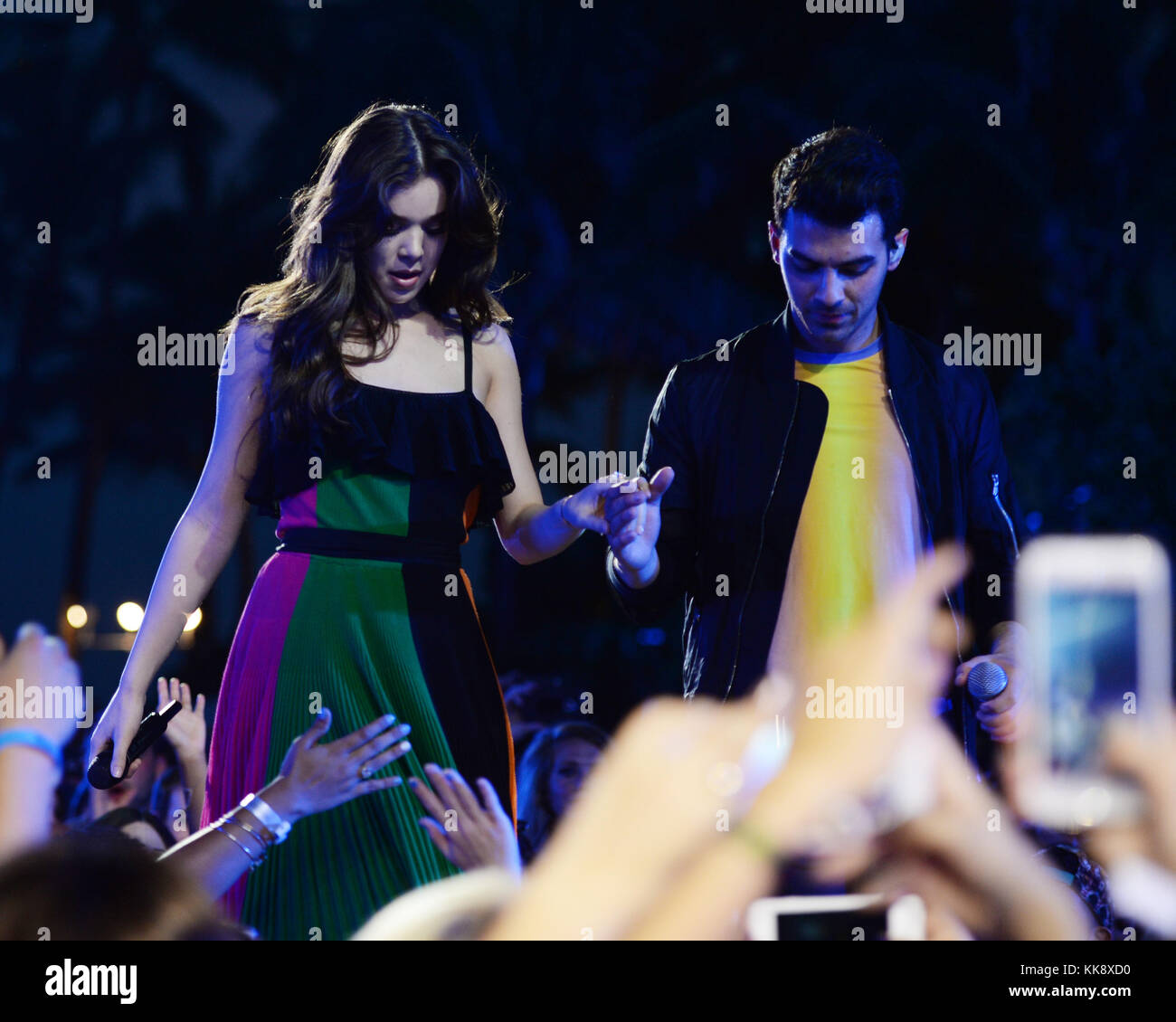 MIAMI BEACH, FL - MAY 21: Joe Jonas, Hailee Steinfeld performs on stage ...