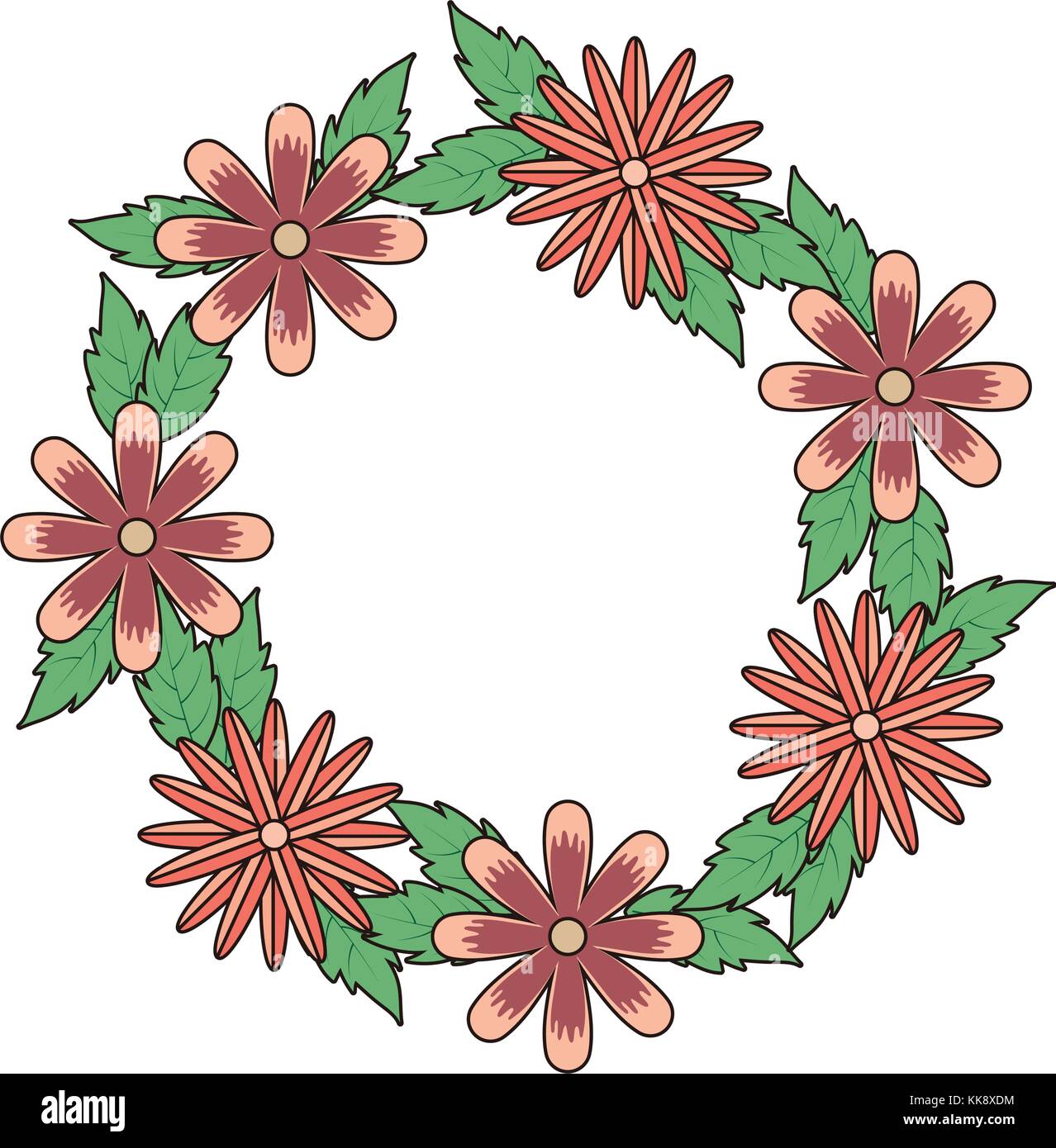 round frame flower vector illustration Stock Vector Image & Art - Alamy