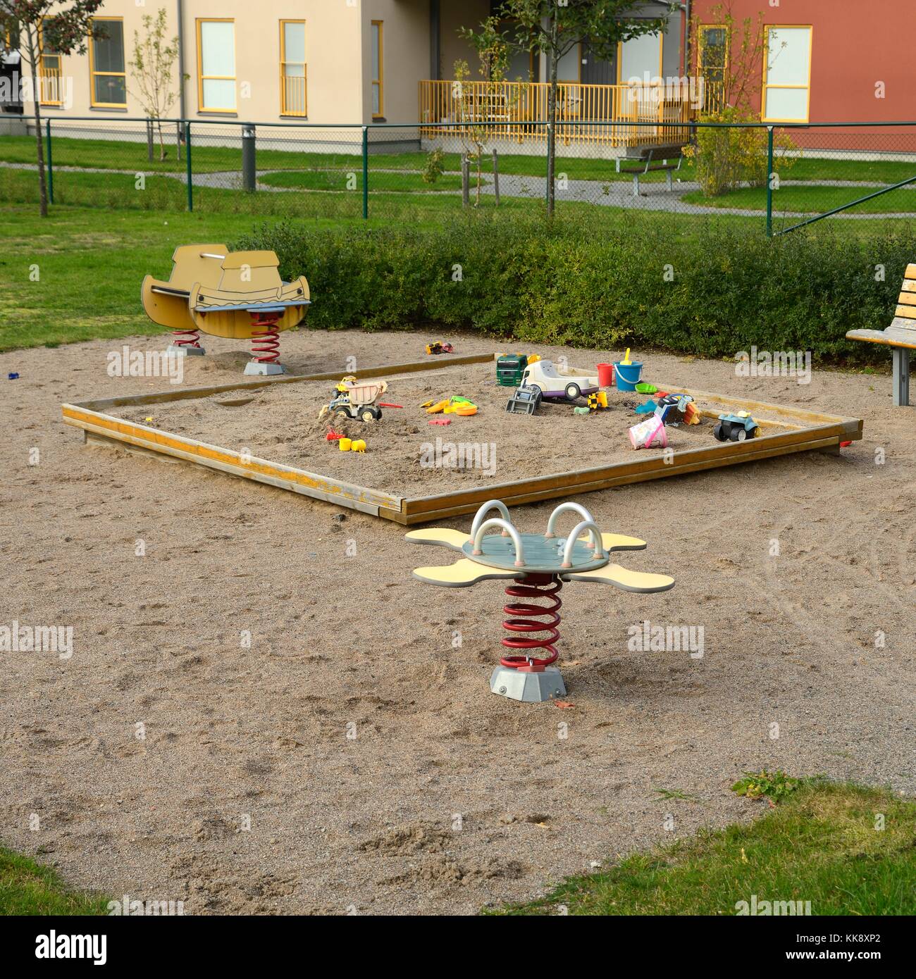 Empty playground with toys Stock Photo - Alamy