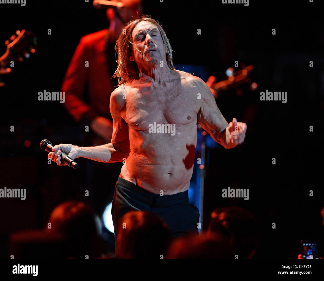 MIAMI BEACH, FL - APRIL 19: Iggy Pop is joined onstage by Eagles of ...