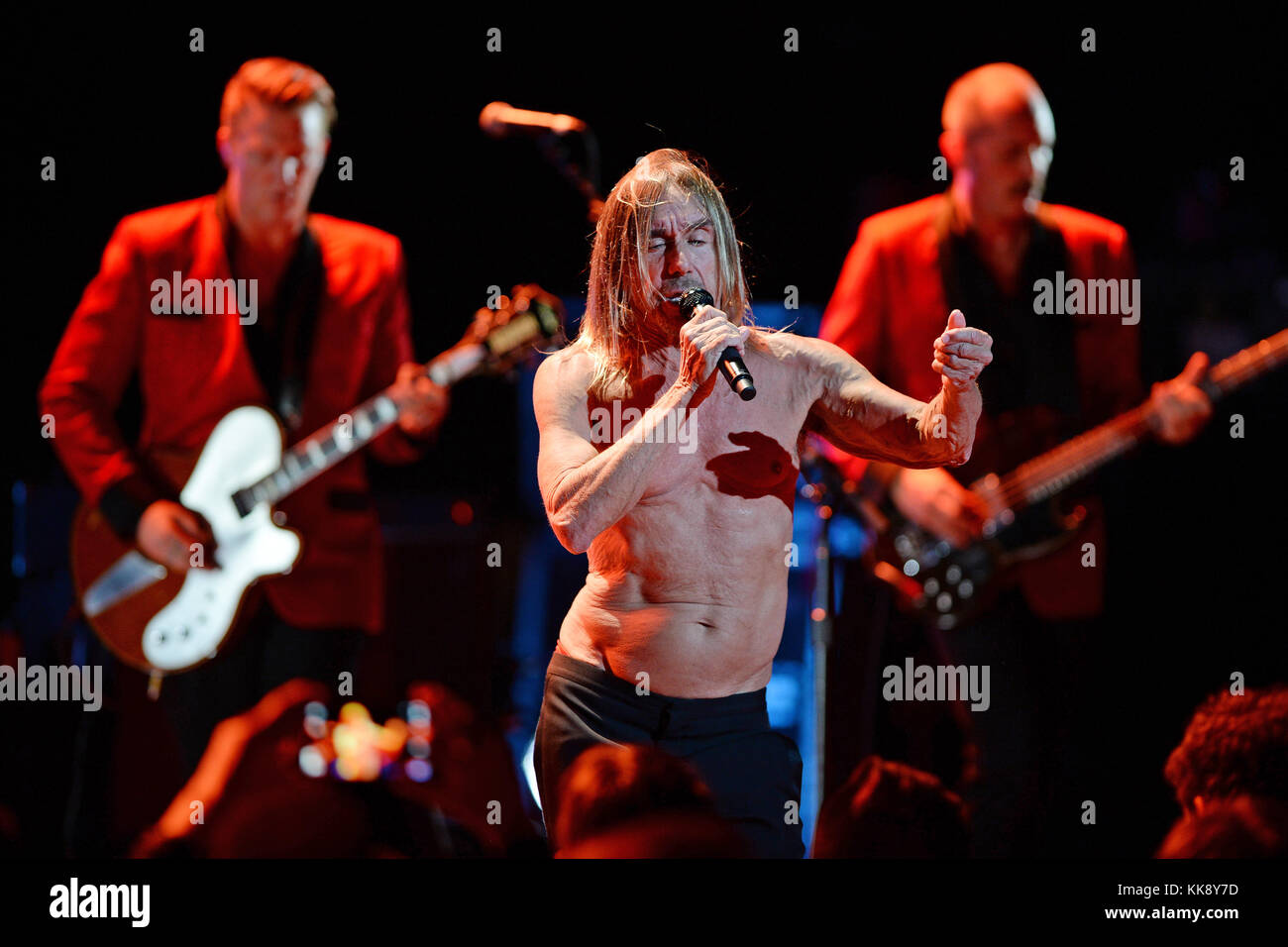 MIAMI BEACH, FL - APRIL 19: Iggy Pop is joined onstage by Eagles of ...