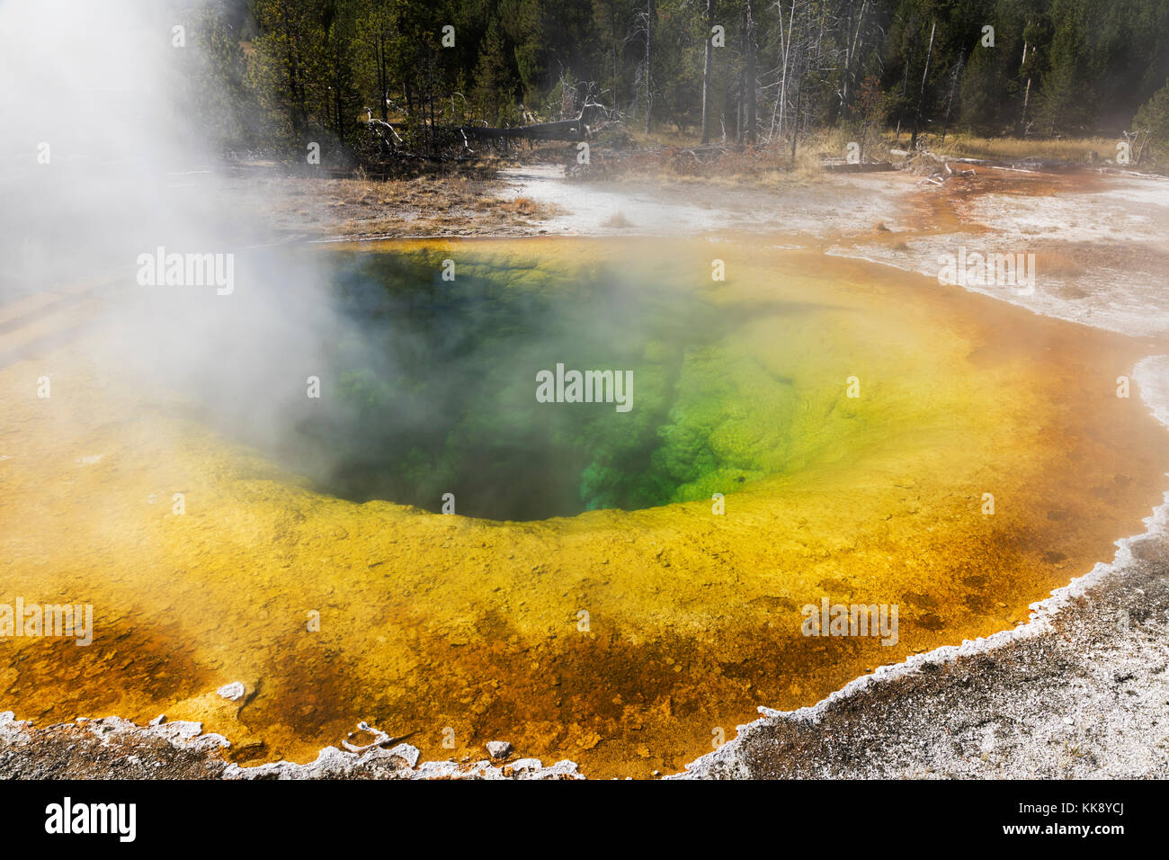 Morning Glory Pool Thermal Feature in Upper Geyser Basin, Yellowstone ...