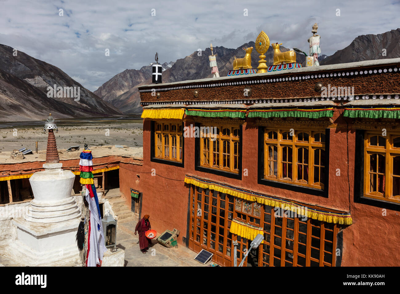 The inner courtyard of the RANGDUM MONASTERY - ZANSKAR, LADAKH, INDIA ...