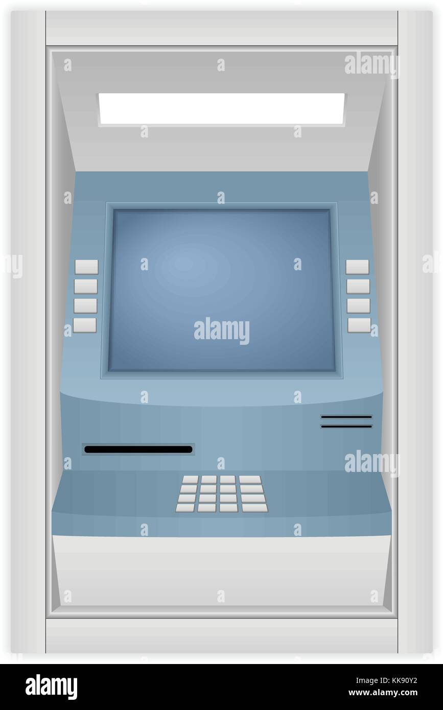 Atm machine white background Stock Vector Images - Alamy