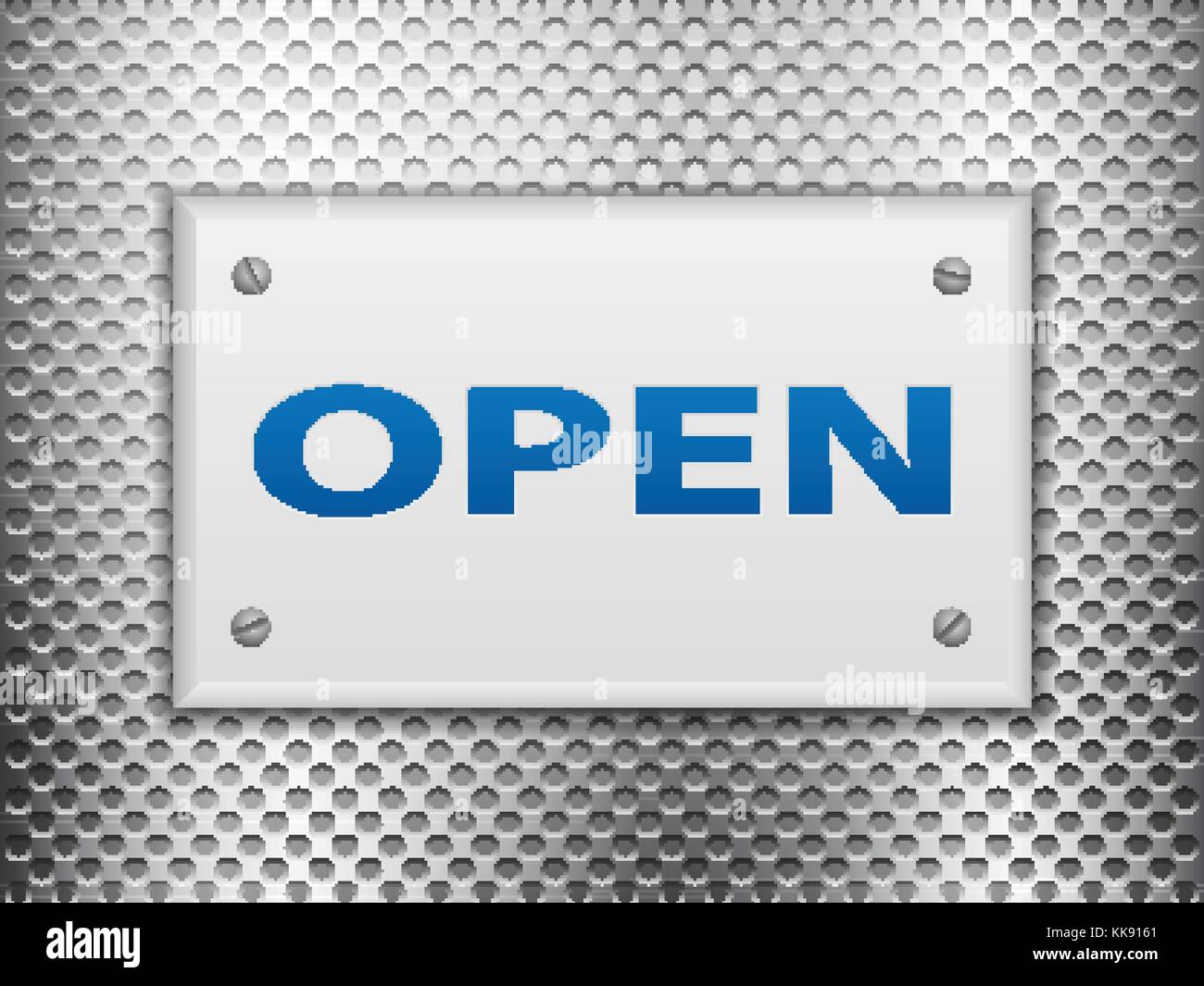 Open sign board on metal background Stock Vector Image & Art - Alamy