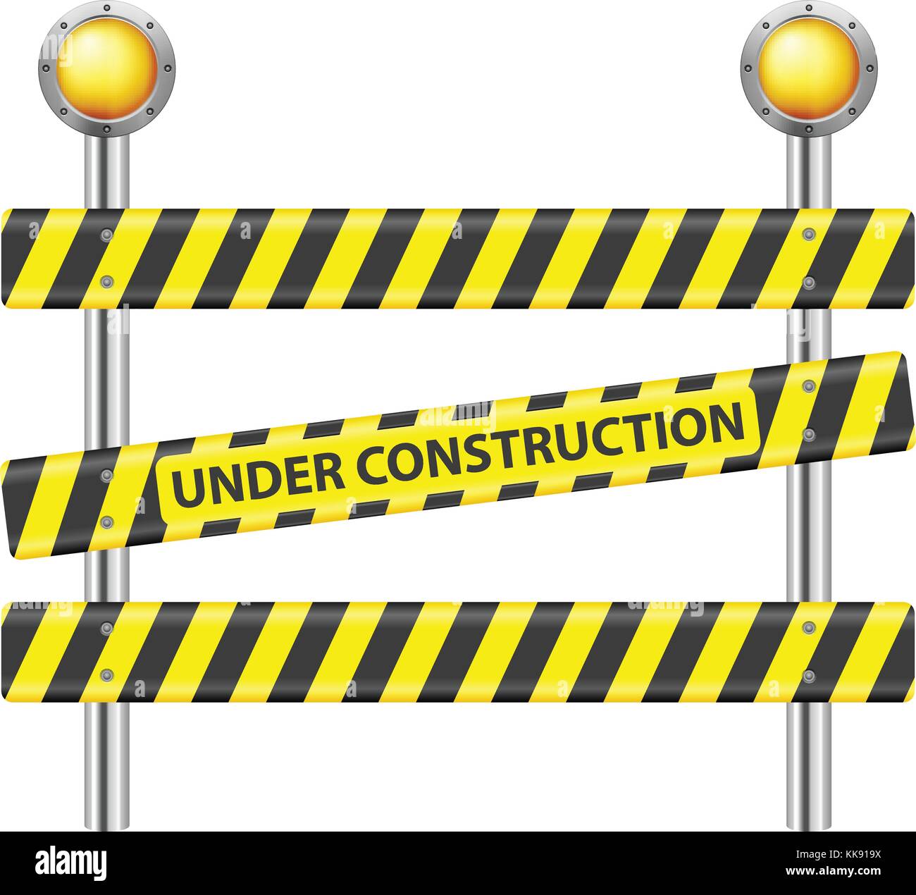 Under construction sign on road barrier Stock Vector Image & Art - Alamy