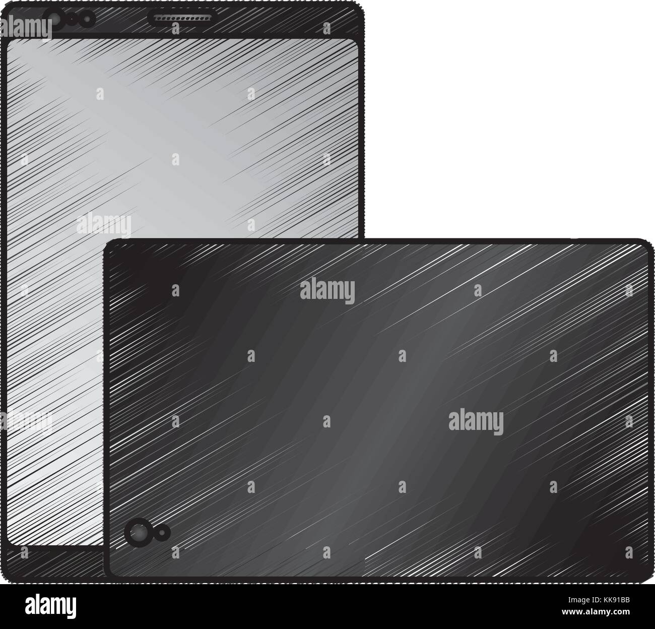 smartphone front and back with glass reflection digital device i Stock ...