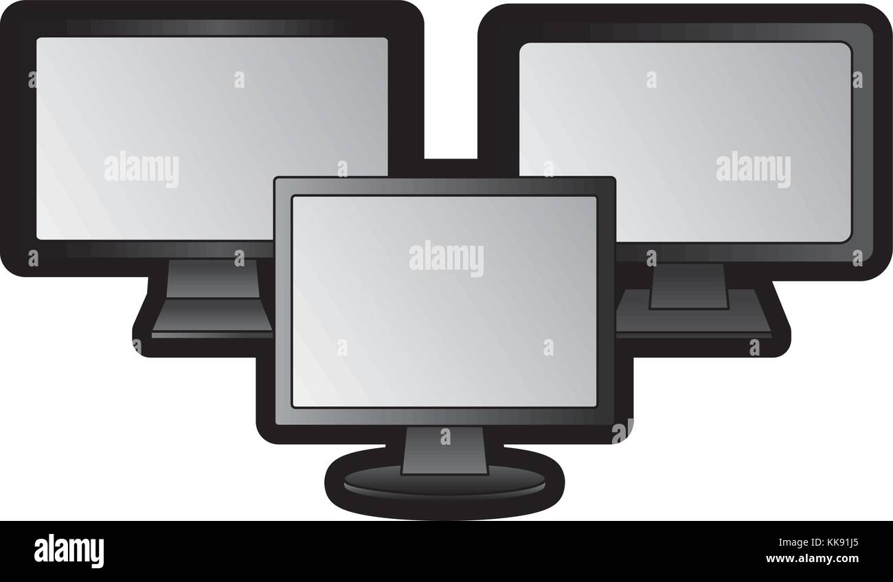 Tv television monitor monitors Stock Vector Images - Alamy