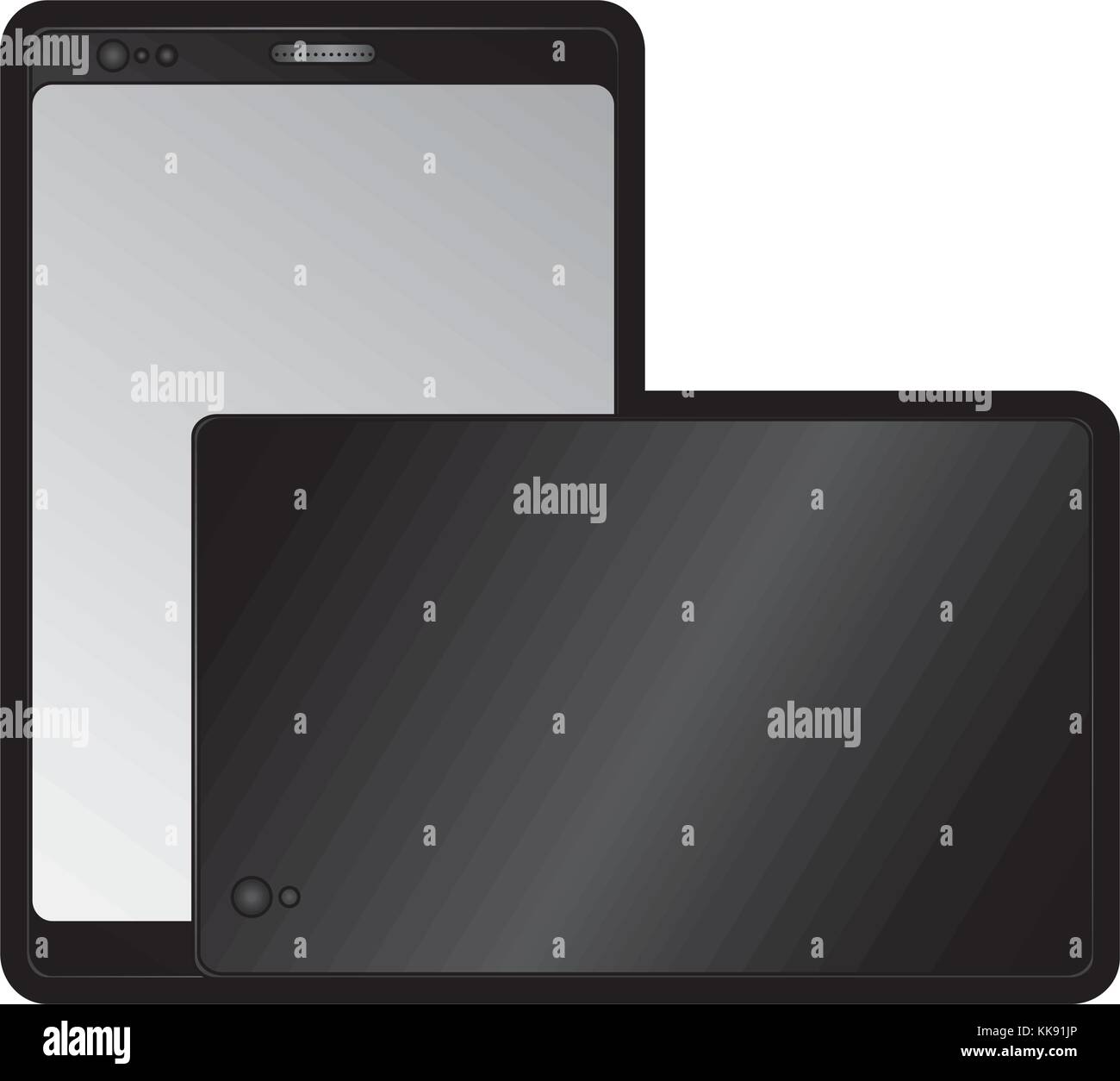 smartphone front and back with glass reflection digital device i Stock ...