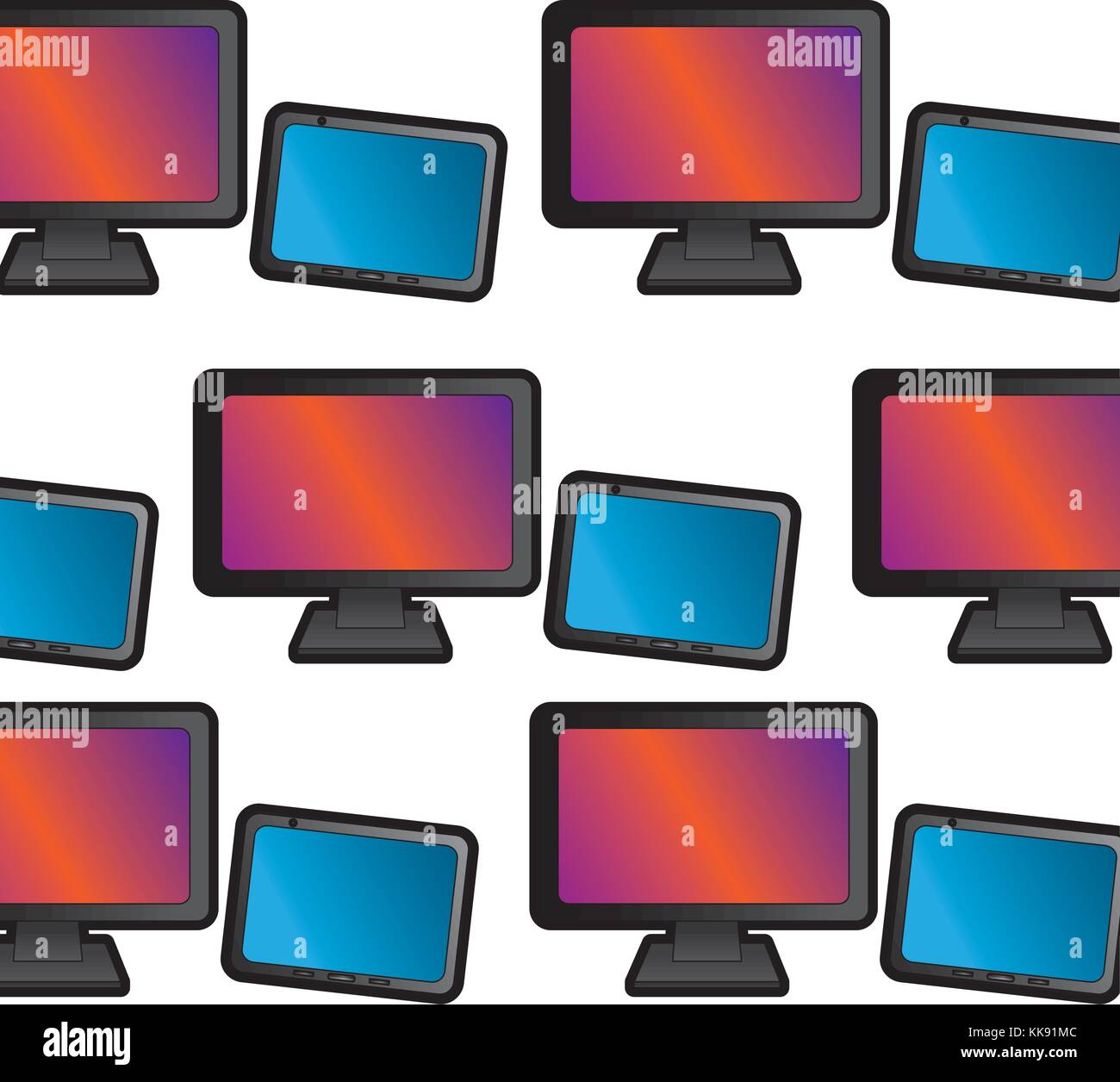 computer monitor and tablet pattern image Stock Vector Image & Art - Alamy