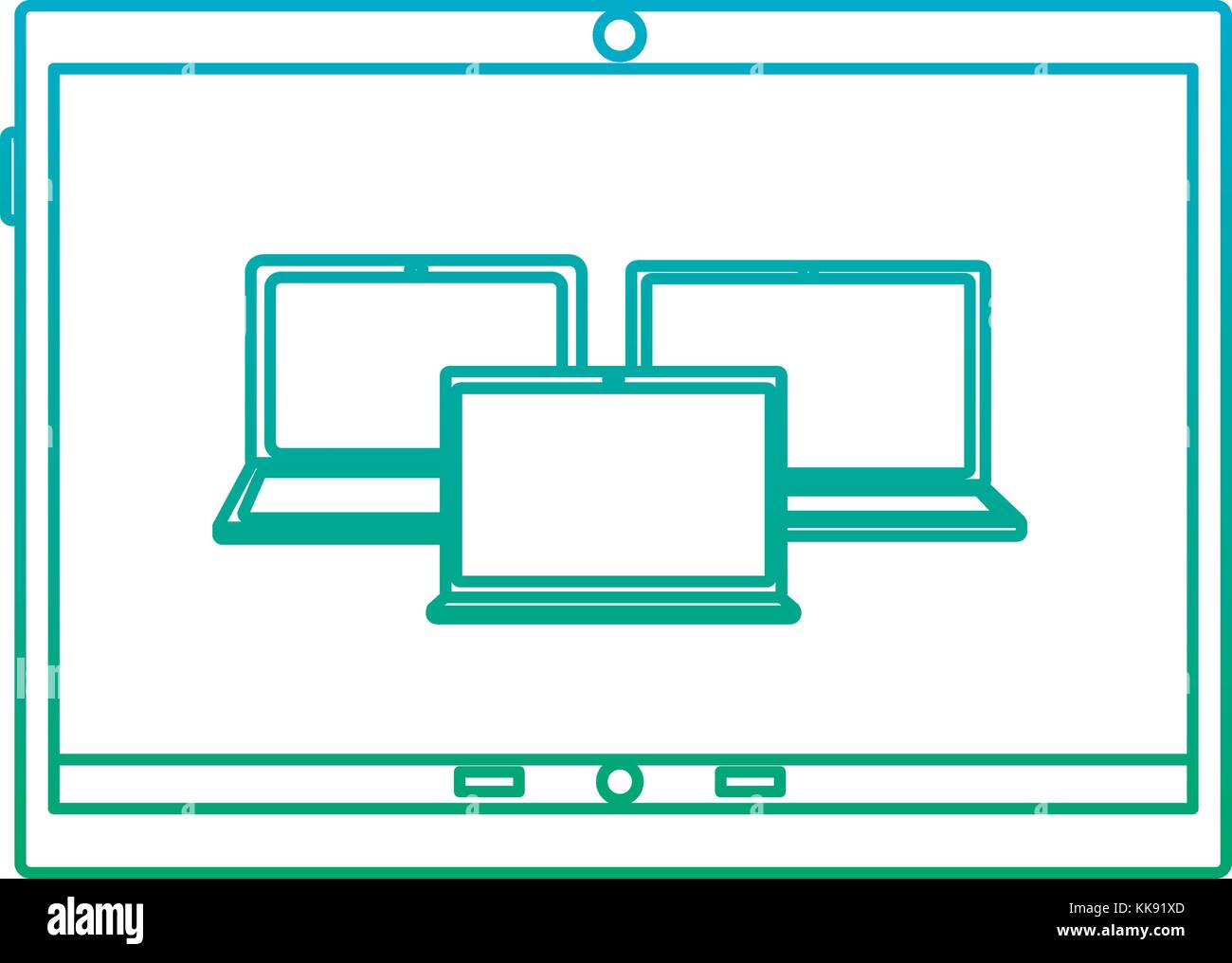 laptop computers on tablet screen icon image Stock Vector Image & Art ...