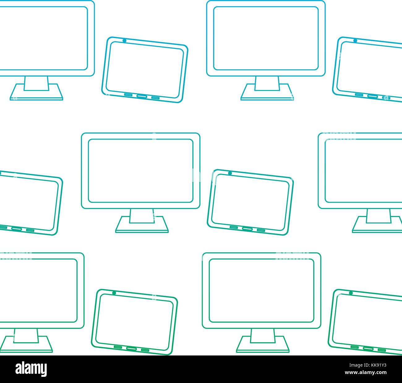 computer monitor and tablet pattern image Stock Vector Image & Art - Alamy