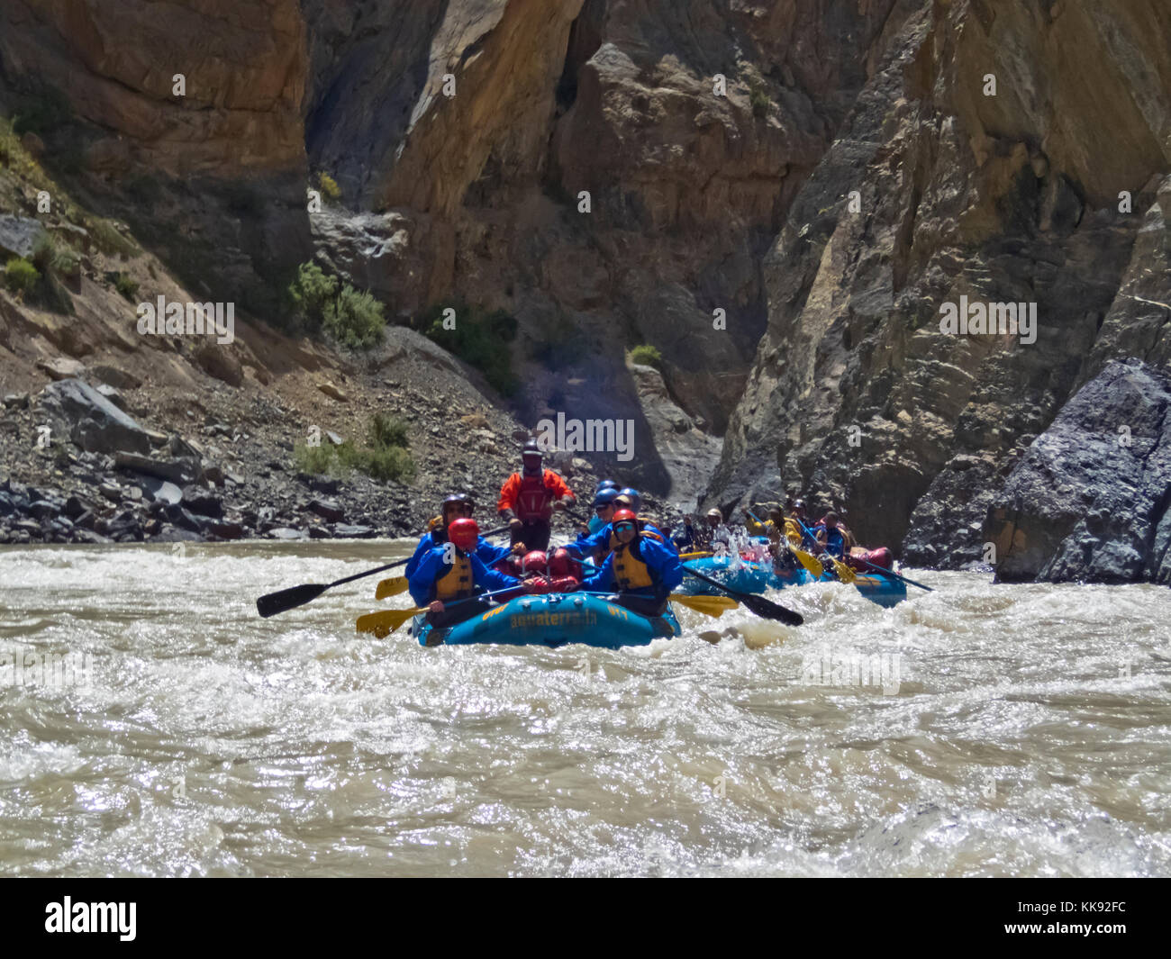 River rafting down the ZANSKAR RIVER GORGE considered the Grand Canyon ...