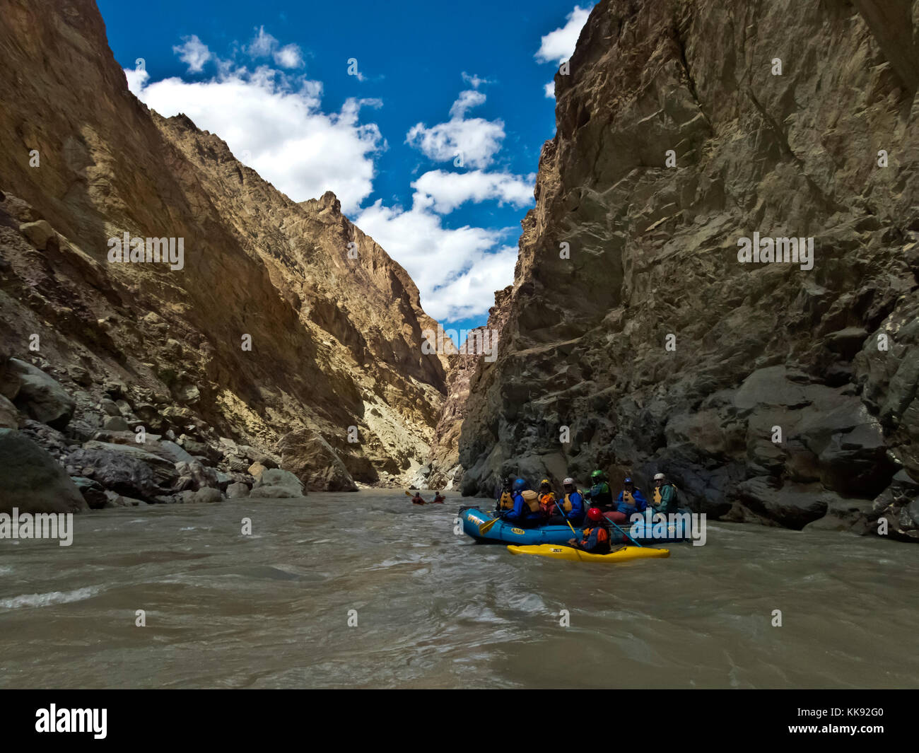 River rafting down the ZANSKAR RIVER GORGE considered the Grand Canyon ...
