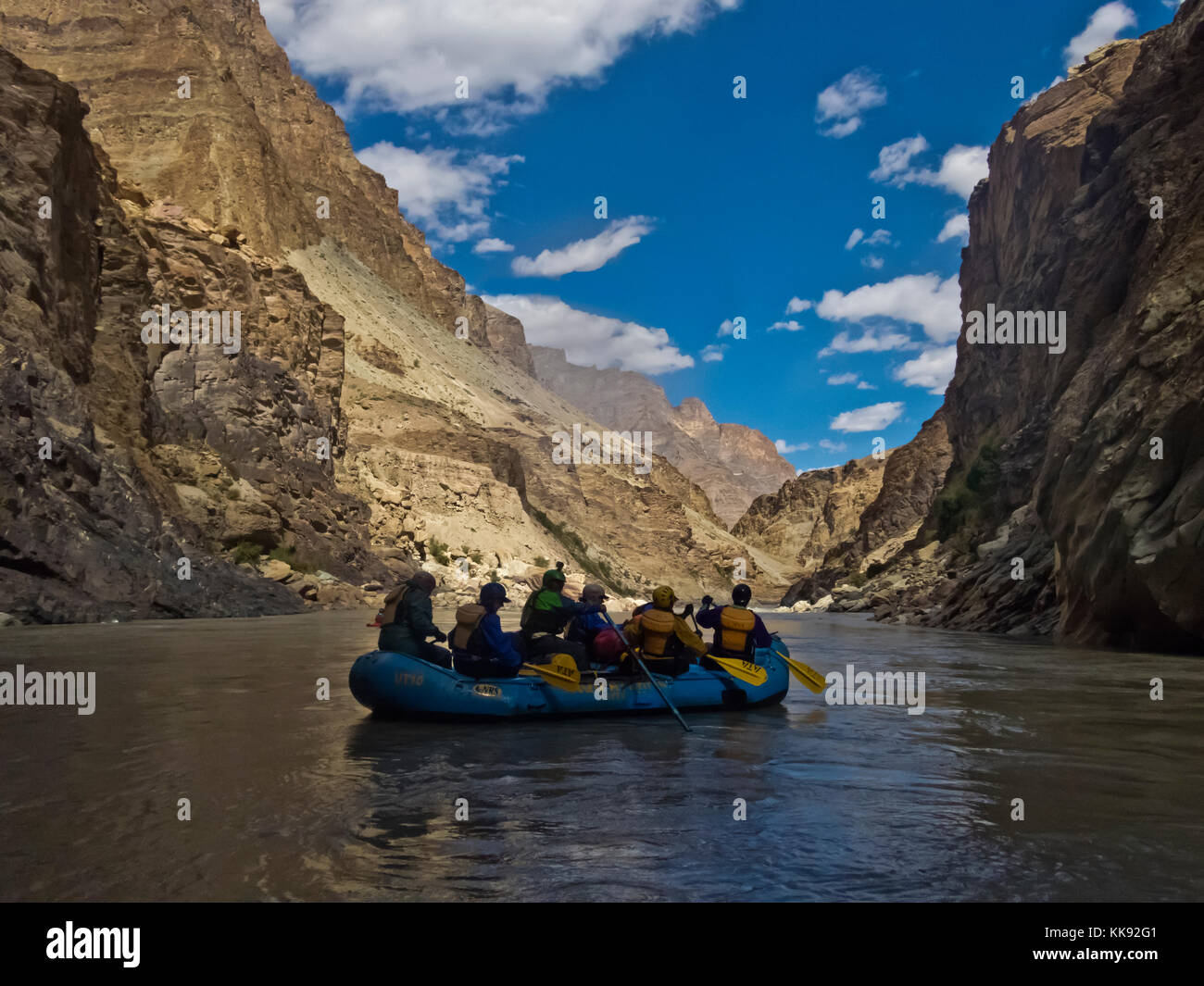 River rafting down the ZANSKAR RIVER GORGE considered the Grand Canyon ...