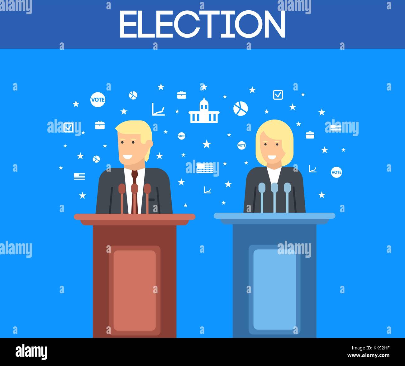 Vector illustration of the election campaign in the USA Stock Vector ...