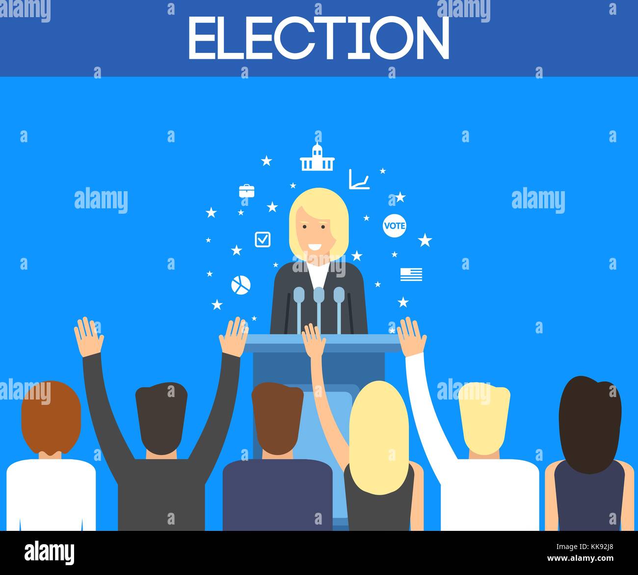 Vector illustration of the election campaign in the USA Stock Vector ...