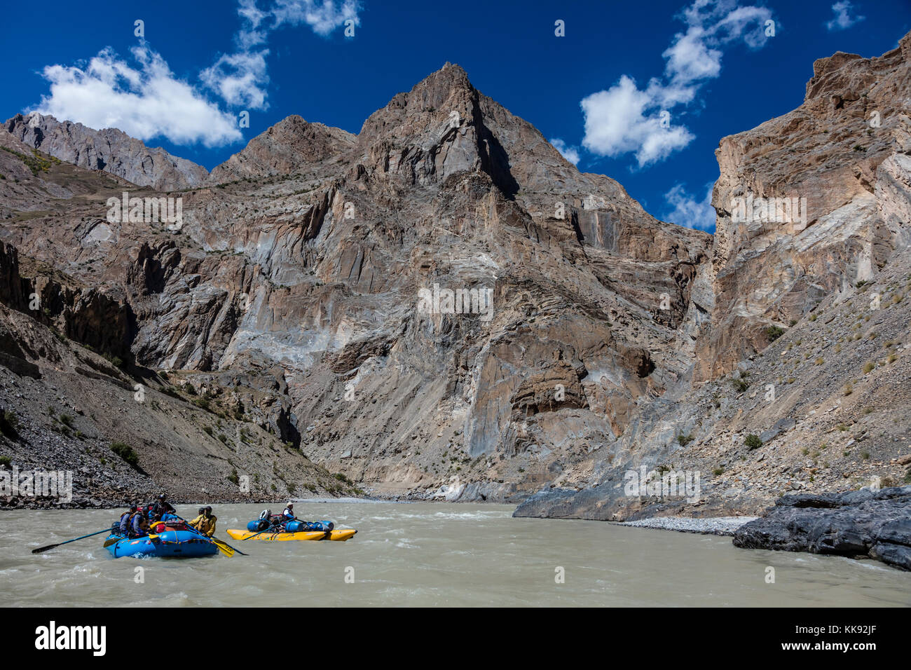 River rafting down the ZANSKAR RIVER GORGE considered the Grand Canyon ...