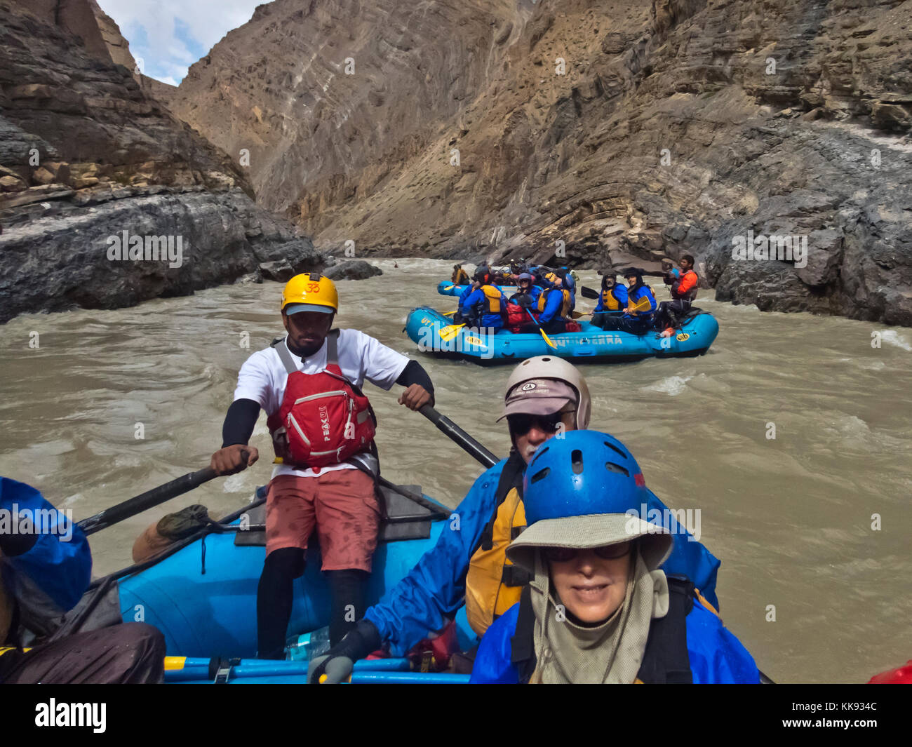 River rafting down the ZANSKAR RIVER GORGE considered the Grand Canyon ...