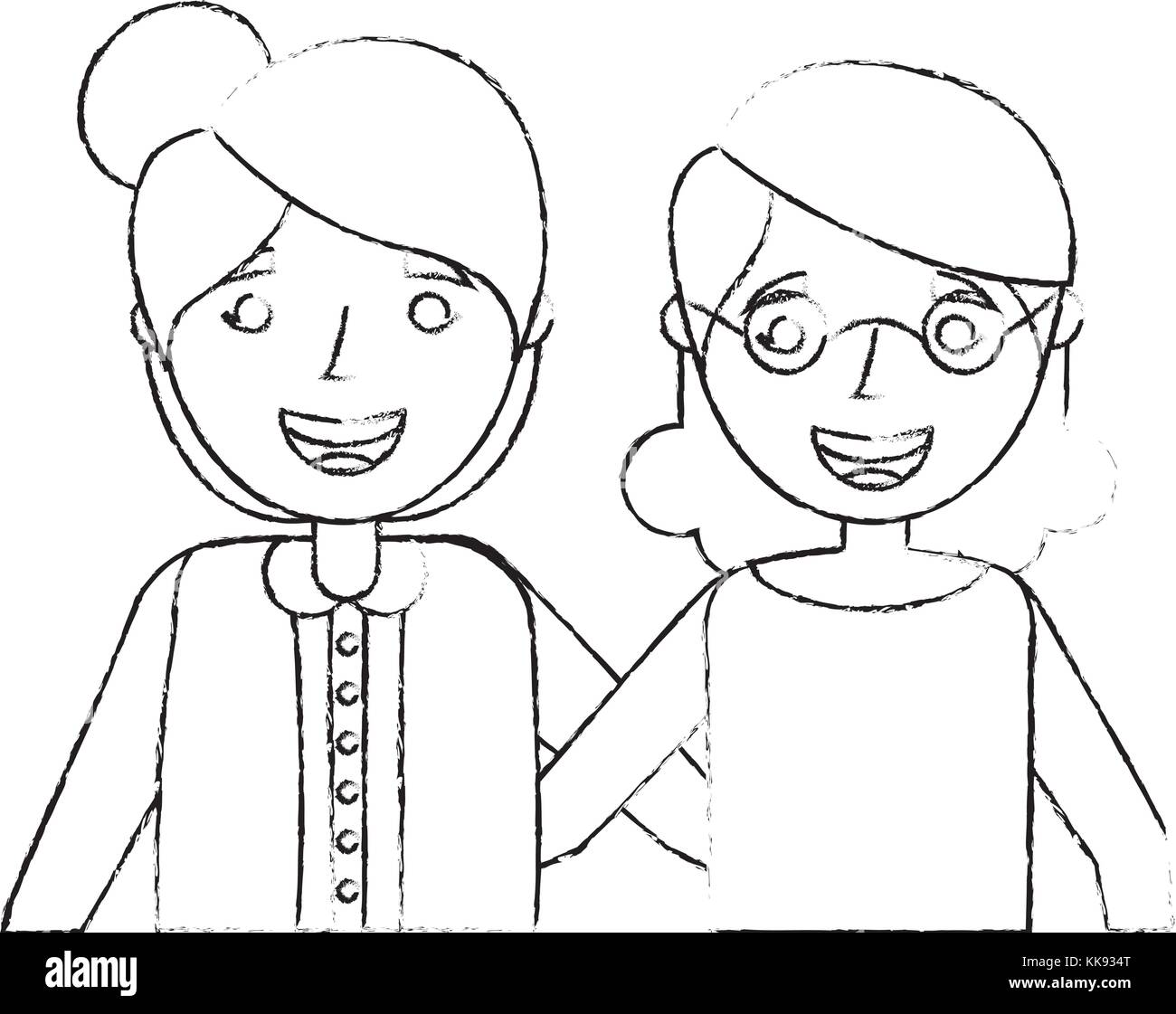 Two female friends hug Black and White Stock Photos & Images - Alamy