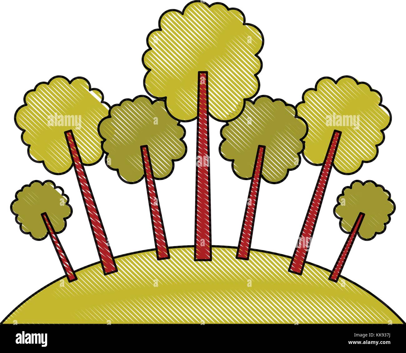 natural trees forest garden park landscape ecology Stock Vector Image ...